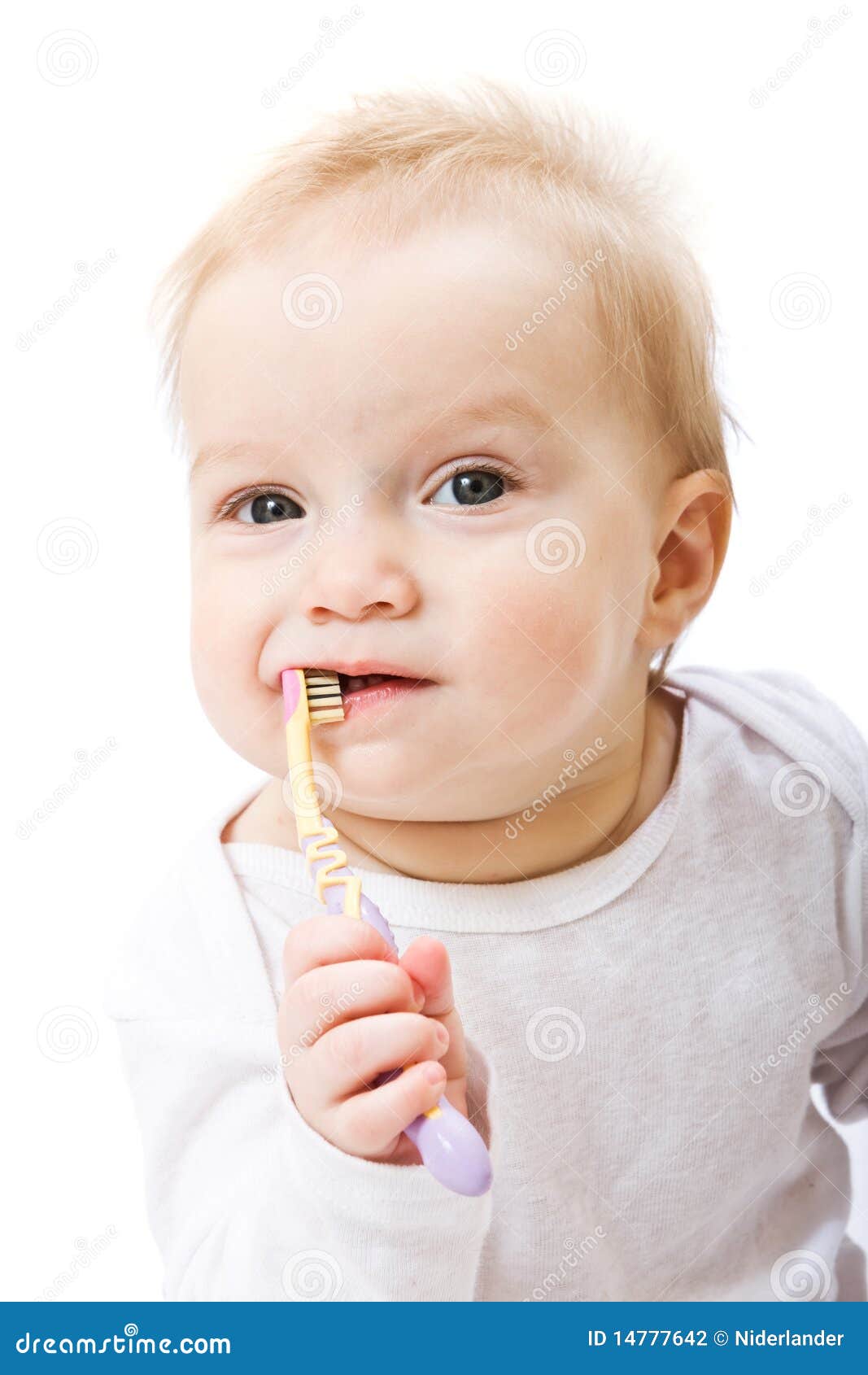 Baby with toothbrush stock photo. Image of tooth, pretty - 14777642