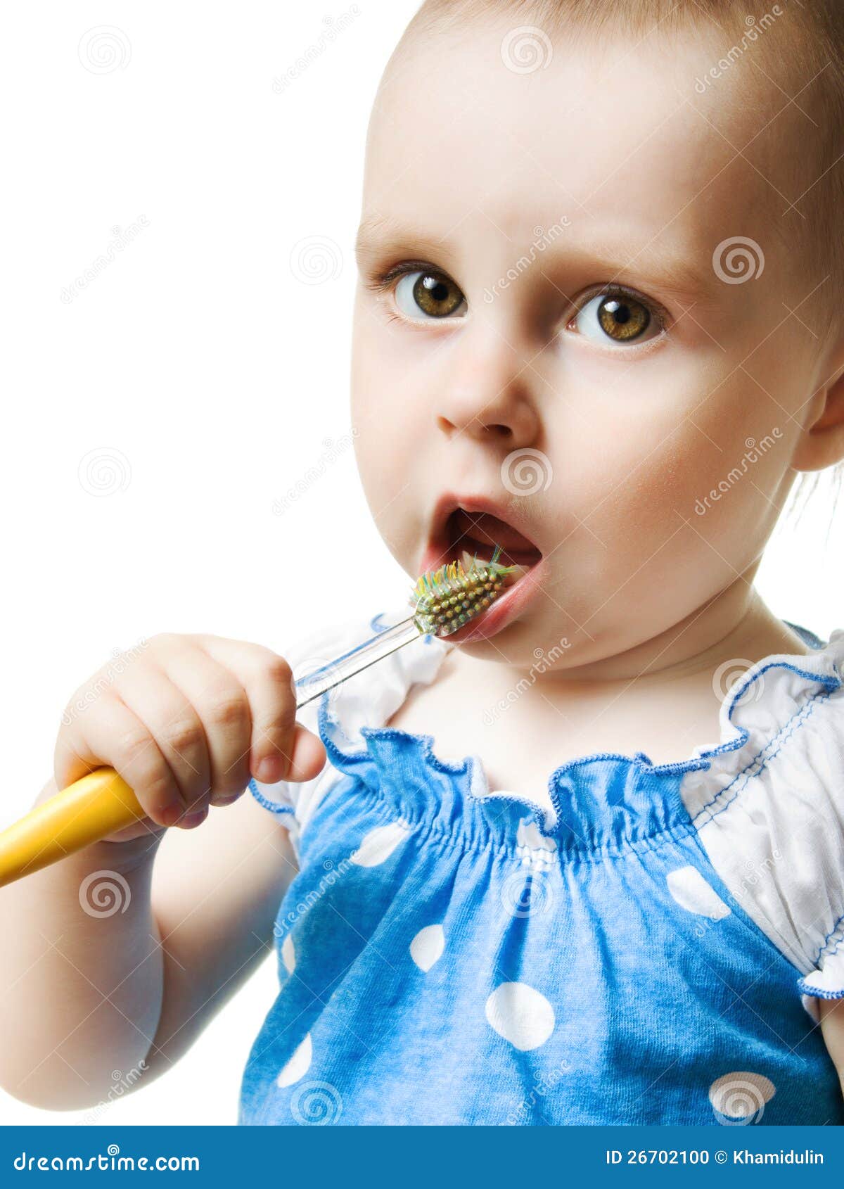 Baby with toothbrush stock photo. Image of hygiene, happiness - 26702100