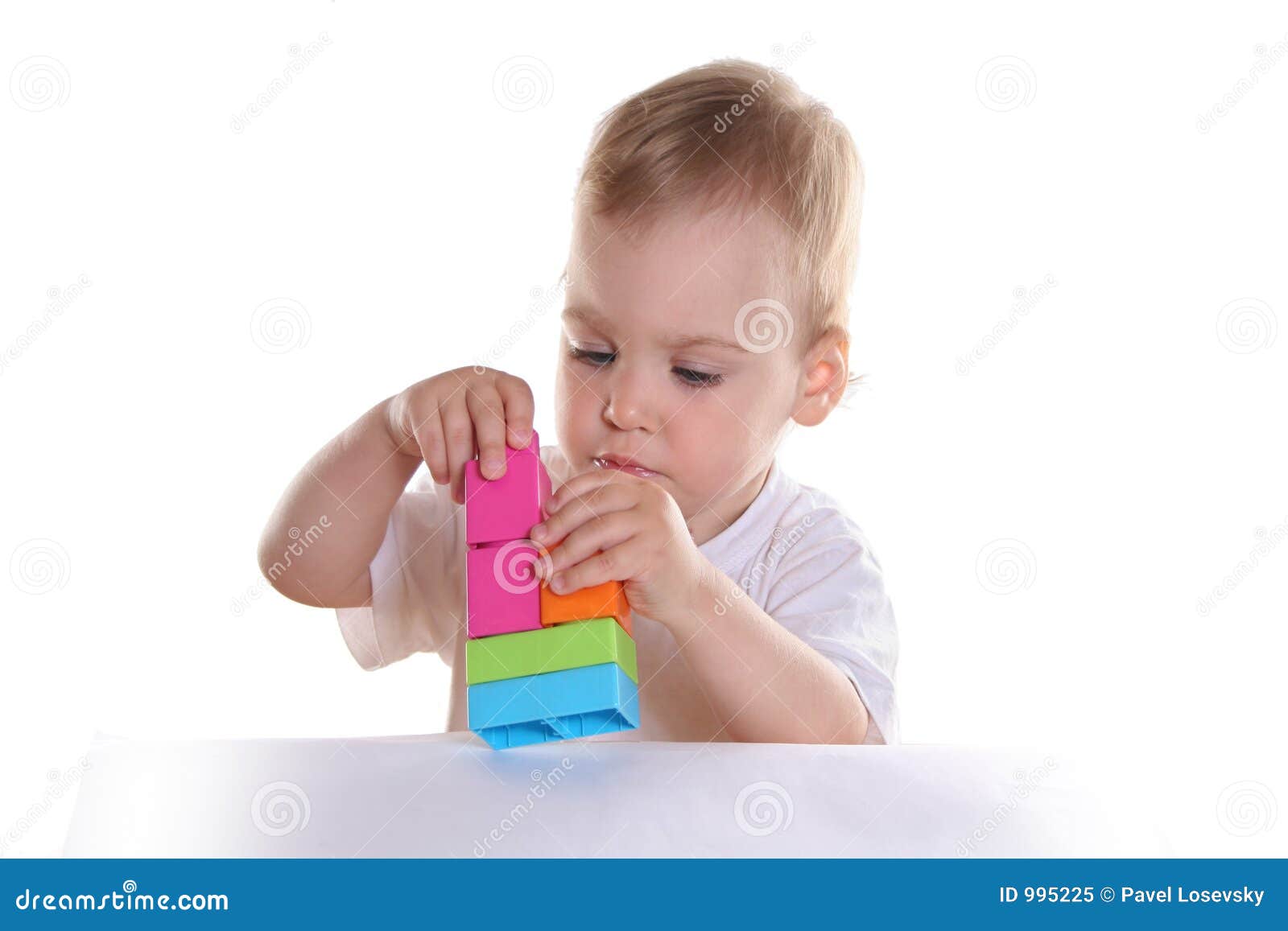Baby with toy blocks 2 stock image. Image of heap, head - 995225
