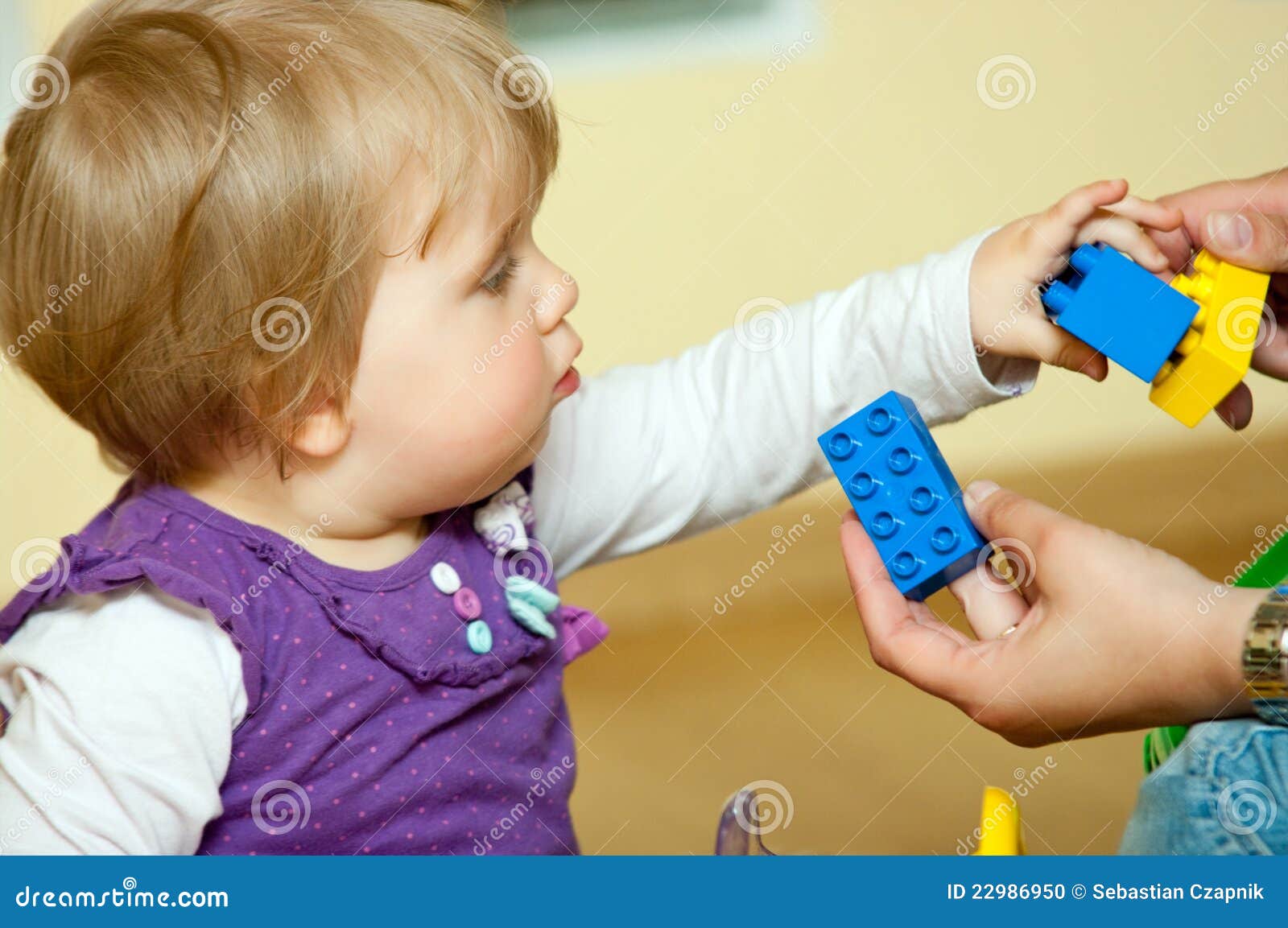 Baby with toy blocks stock photo. Image of blond, blocks - 22986950