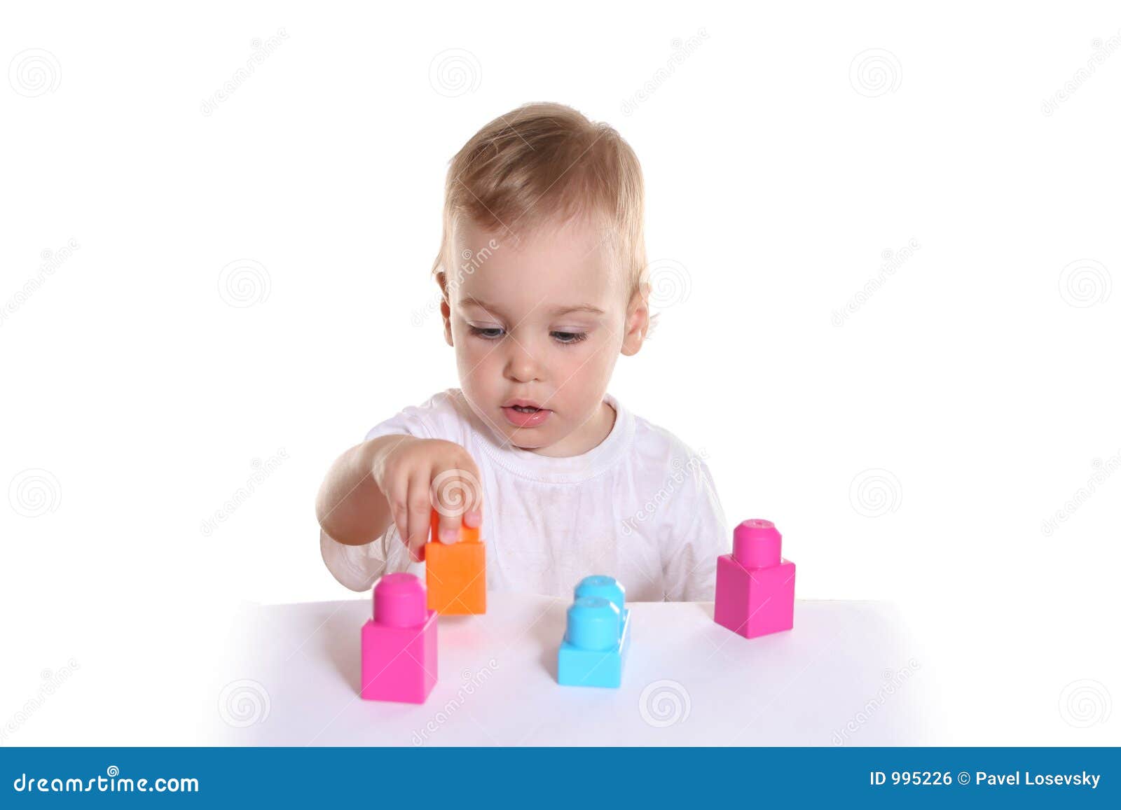Baby with toy blocks stock photo. Image of construction - 995226