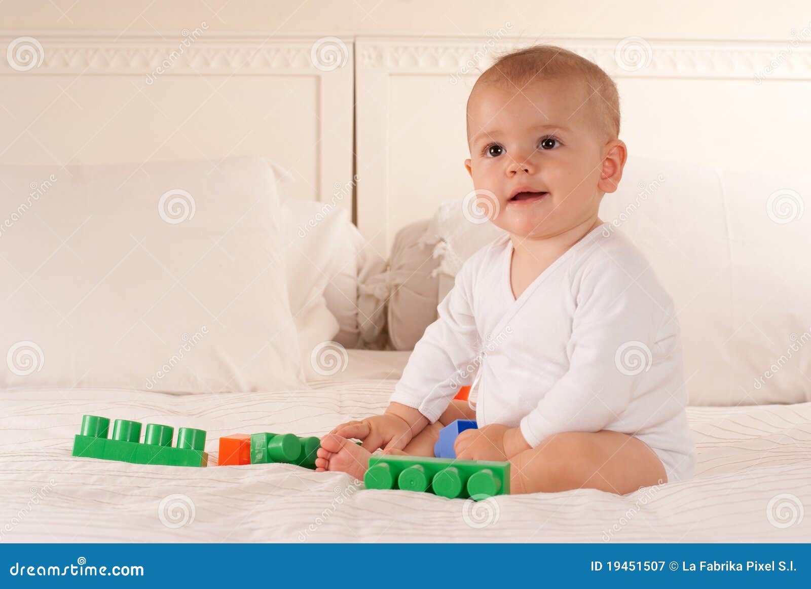 Baby and toy bricks stock image. Image of healthy, innocence - 19451507