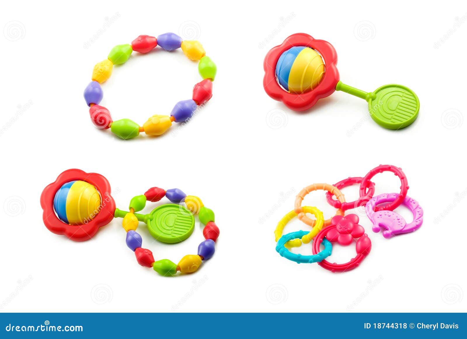 Baby Toy Collage on White Background Stock Photo - Image of twirl ...