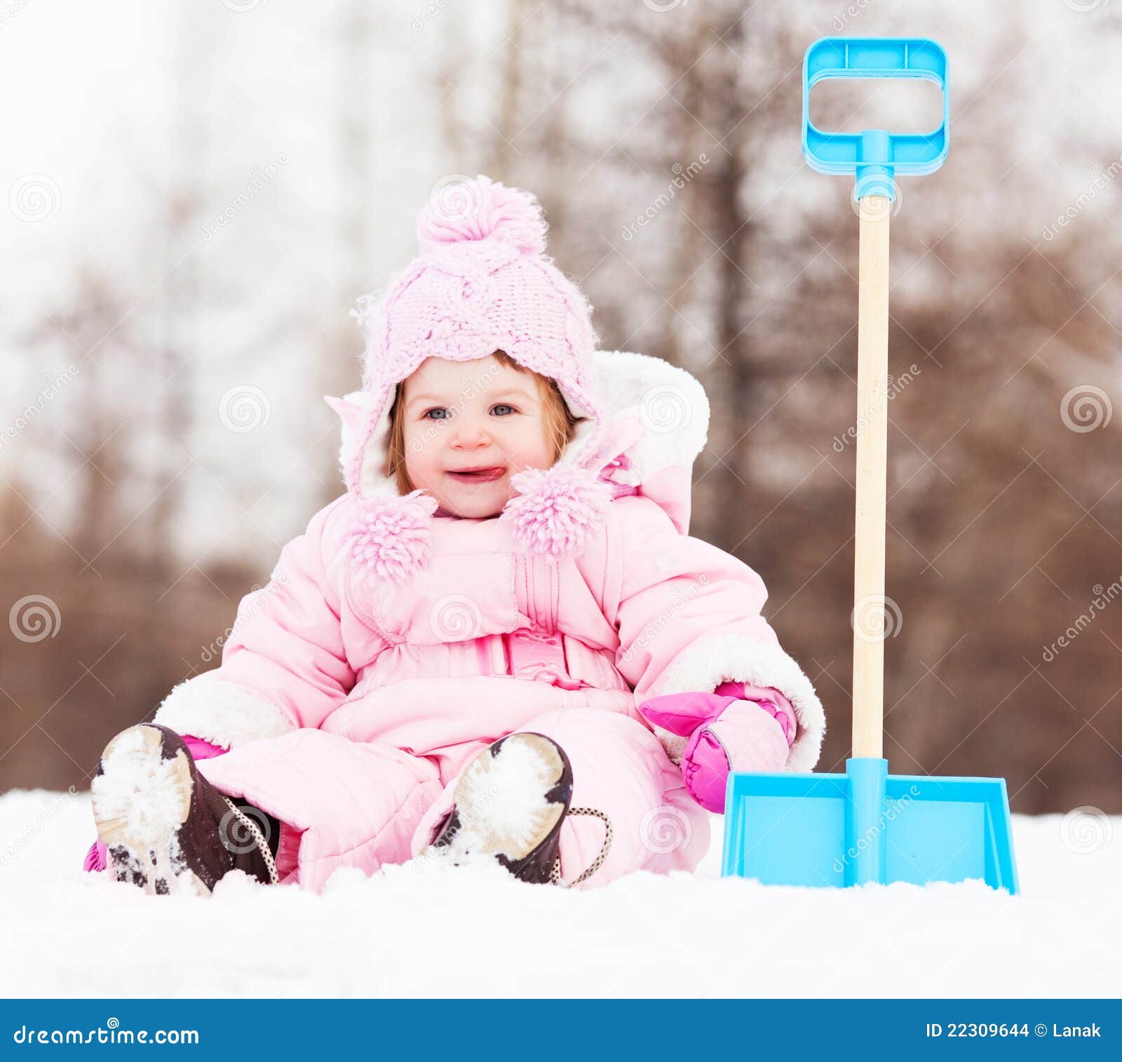Baby with a toy spade stock photo. Image of forest, recreation - 22309644