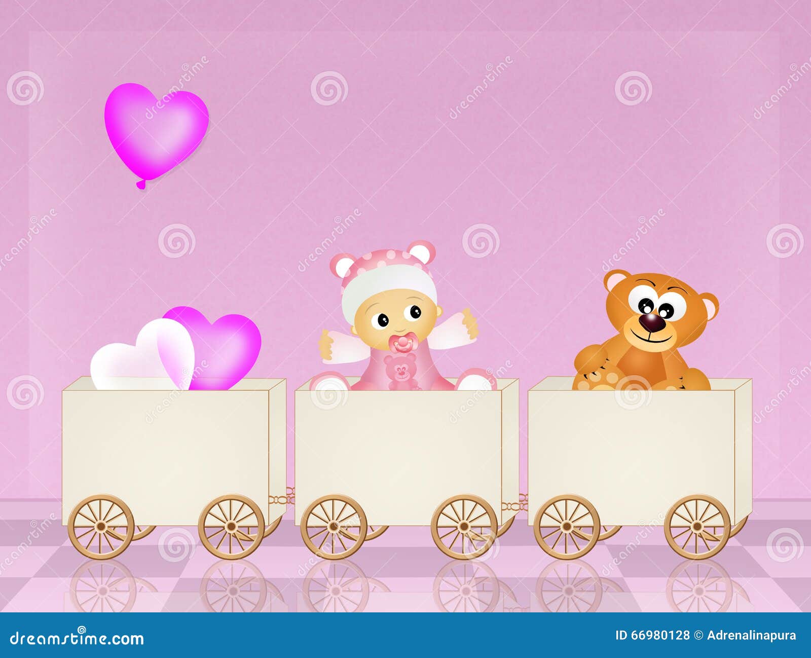 Baby on train stock illustration. Illustration of girl - 66980128