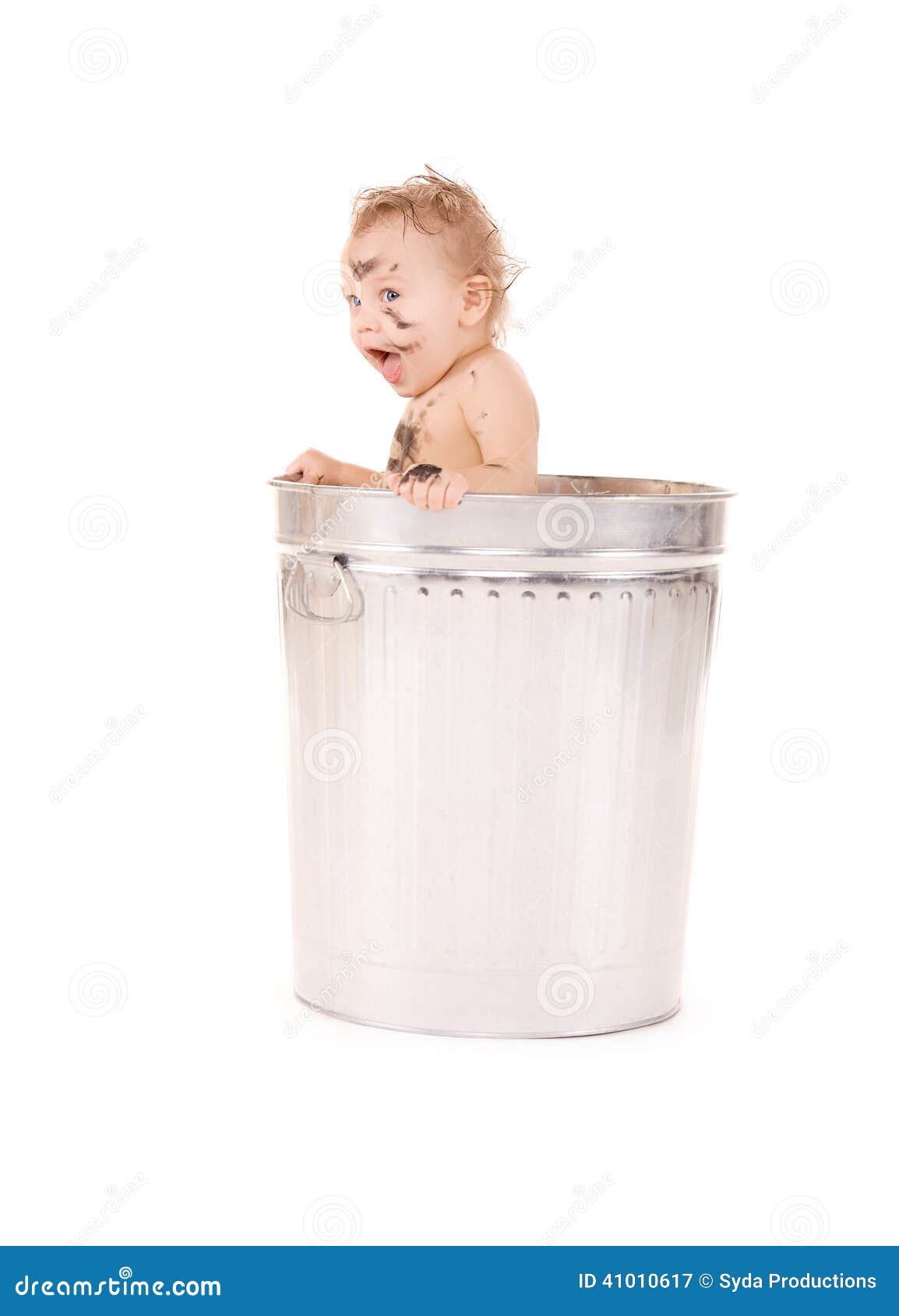 Baby in trash can stock image. Image of infant, nice - 41010617