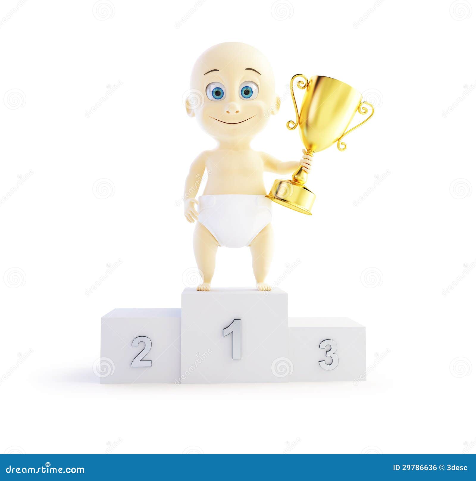 Baby Trophy Cup 3d Illustrations Stock Illustration - Illustration of ...