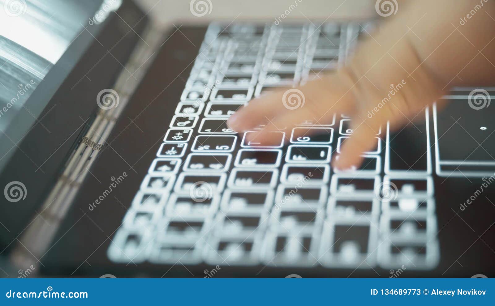 Baby Trying To Type on the Modern Computer Keyboard Stock Video - Video ...