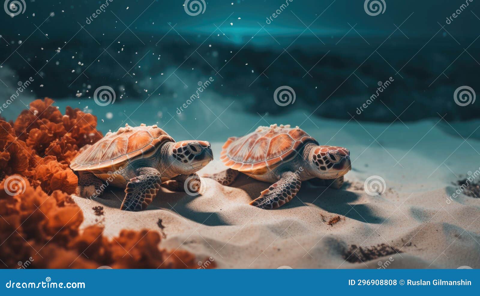 Baby Turtle Doing Her First Steps To the Ocean Stock Photo - Image of ...