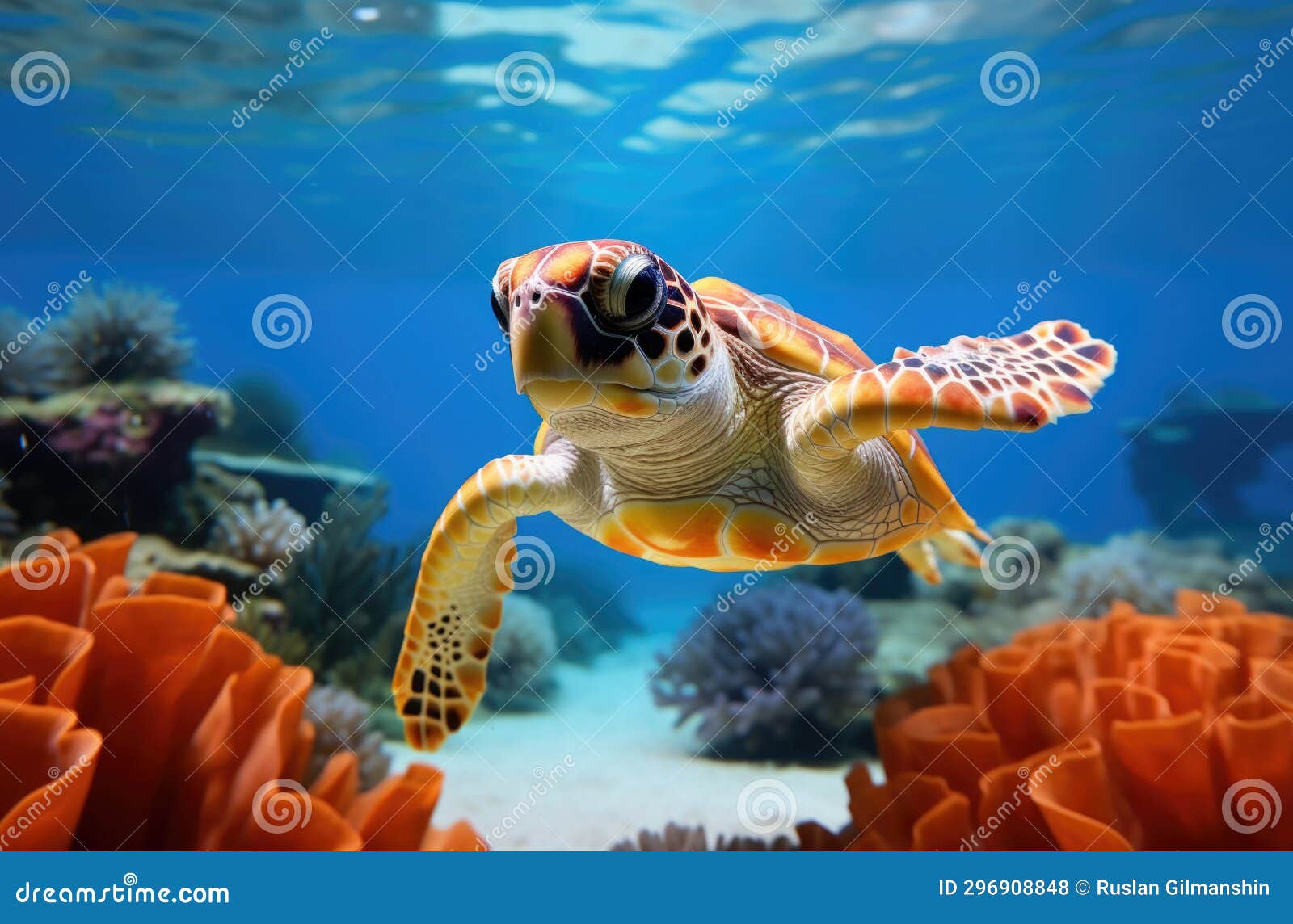 Baby Turtle Doing Her First Steps To the Ocean Stock Photo - Image of ...