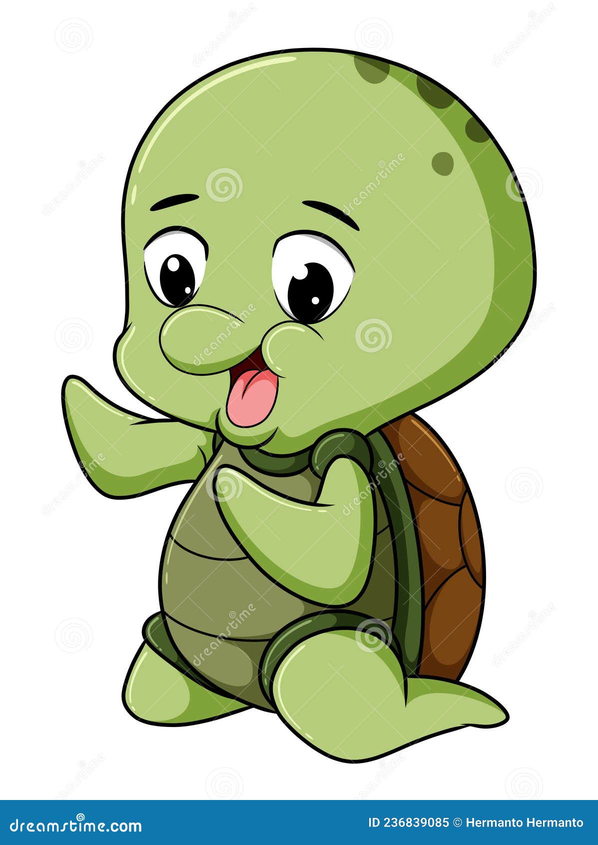 The Baby Turtle is Gesturing Something Stock Vector - Illustration of ...