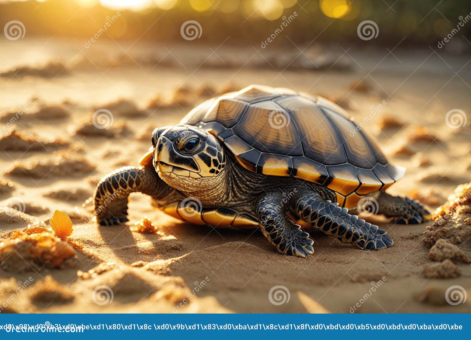 Baby Turtle after Hatch Crawling To the Beach. Ai Generative Stock ...