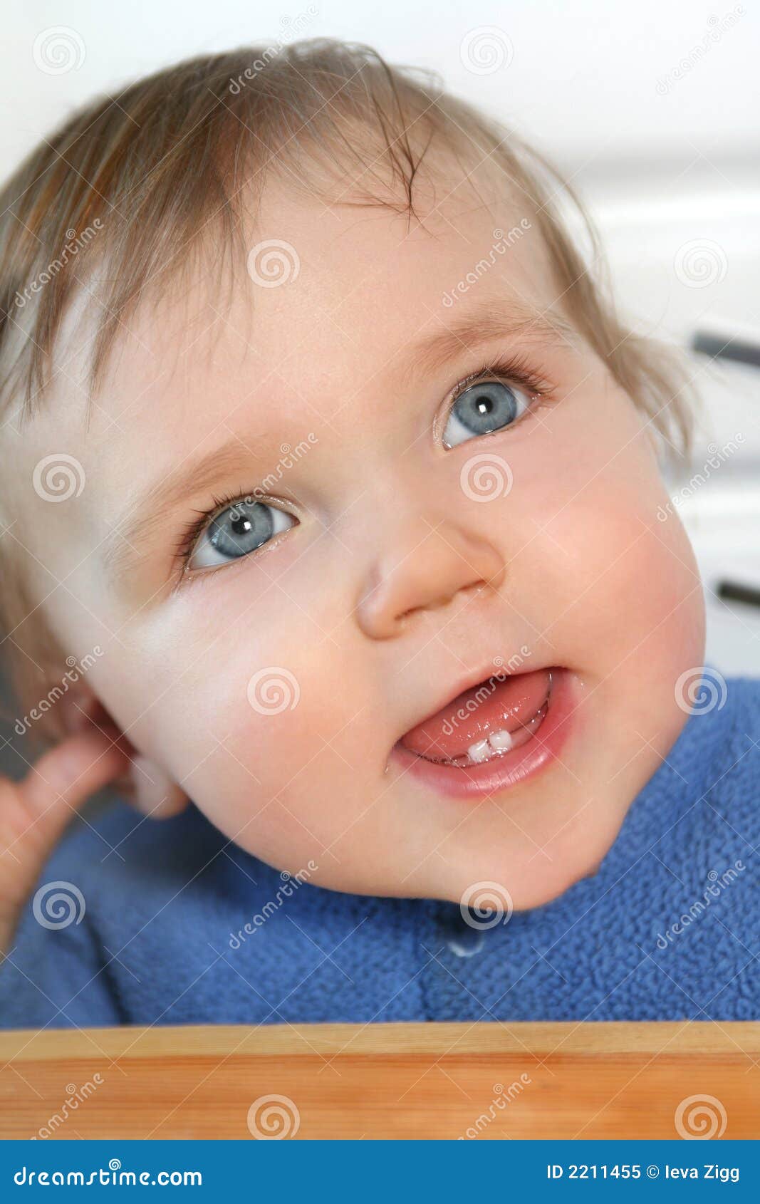 Baby with two teeth stock image. Image of girl, small - 2211455