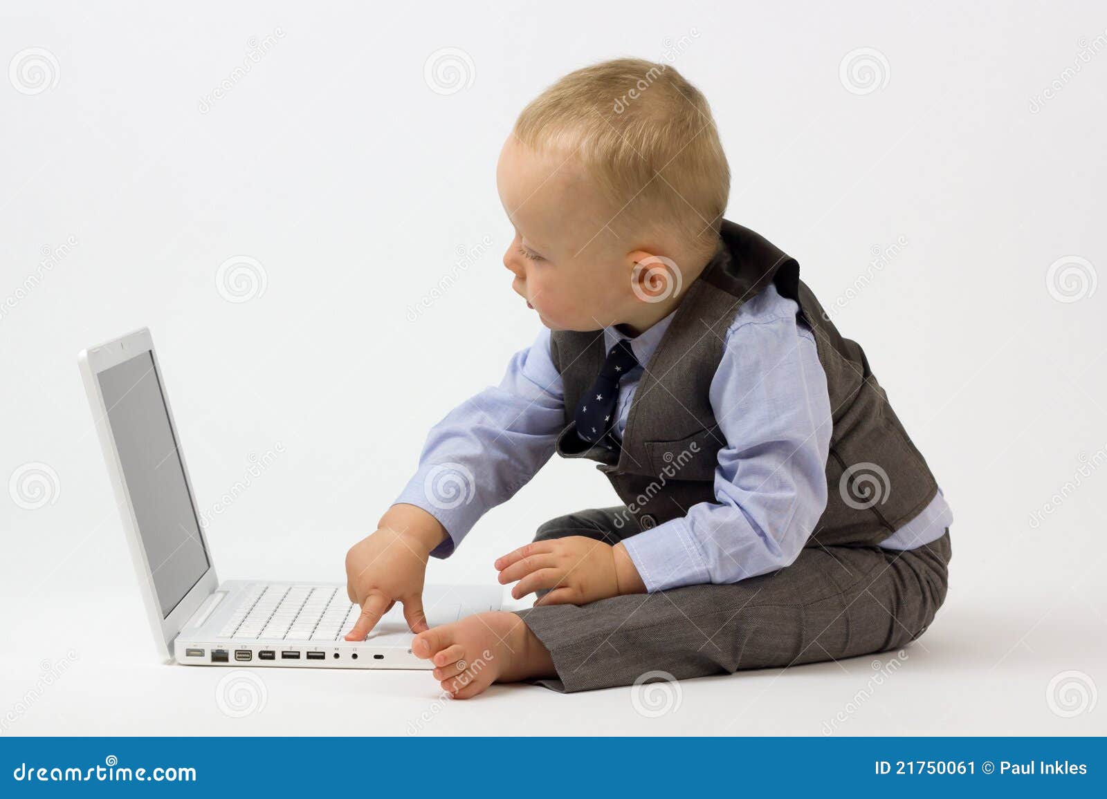 Baby Typing on Laptop stock image. Image of photograph - 21750061