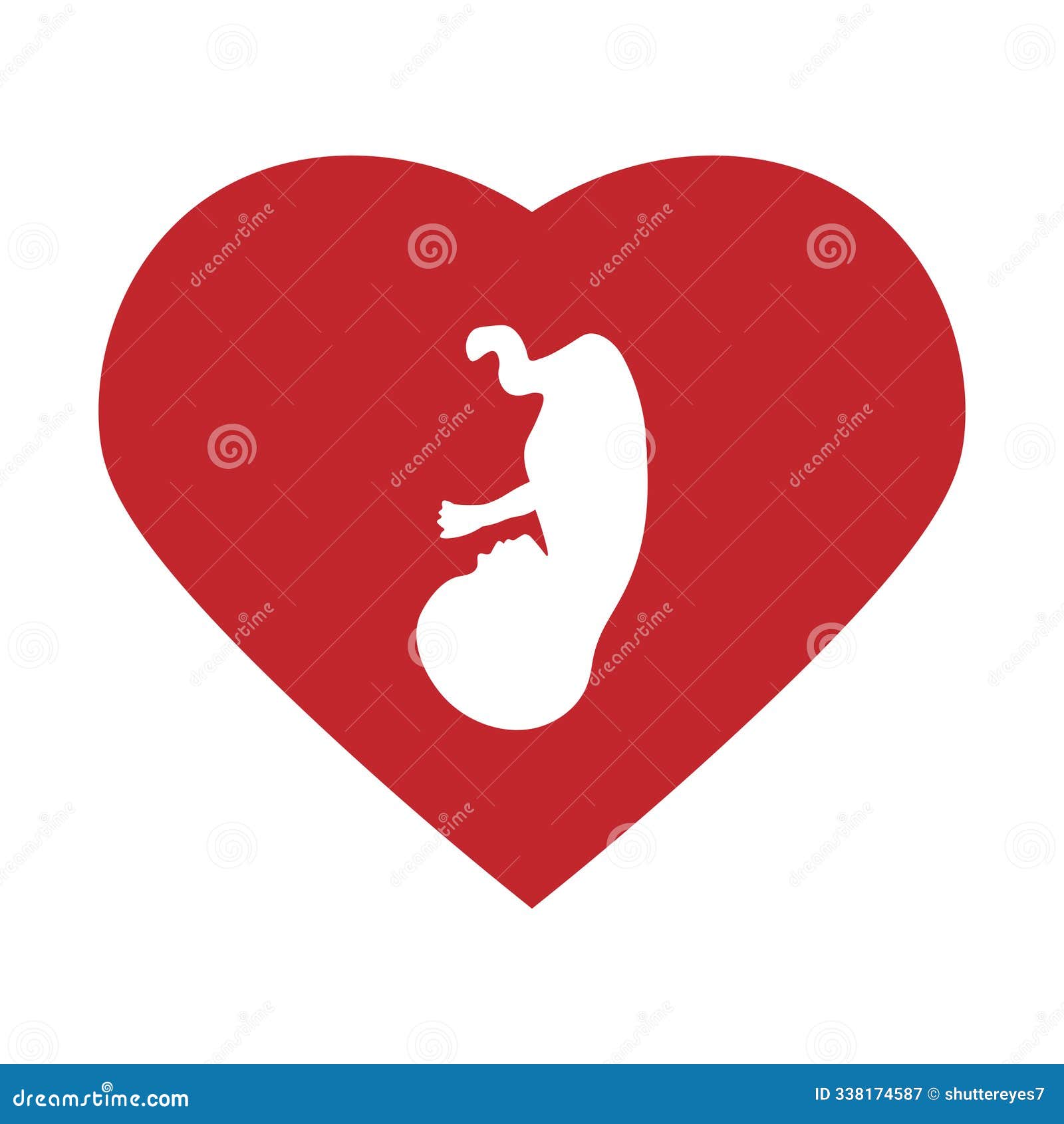 Baby Unborn in Heart Icon stock illustration. Illustration of cherish ...