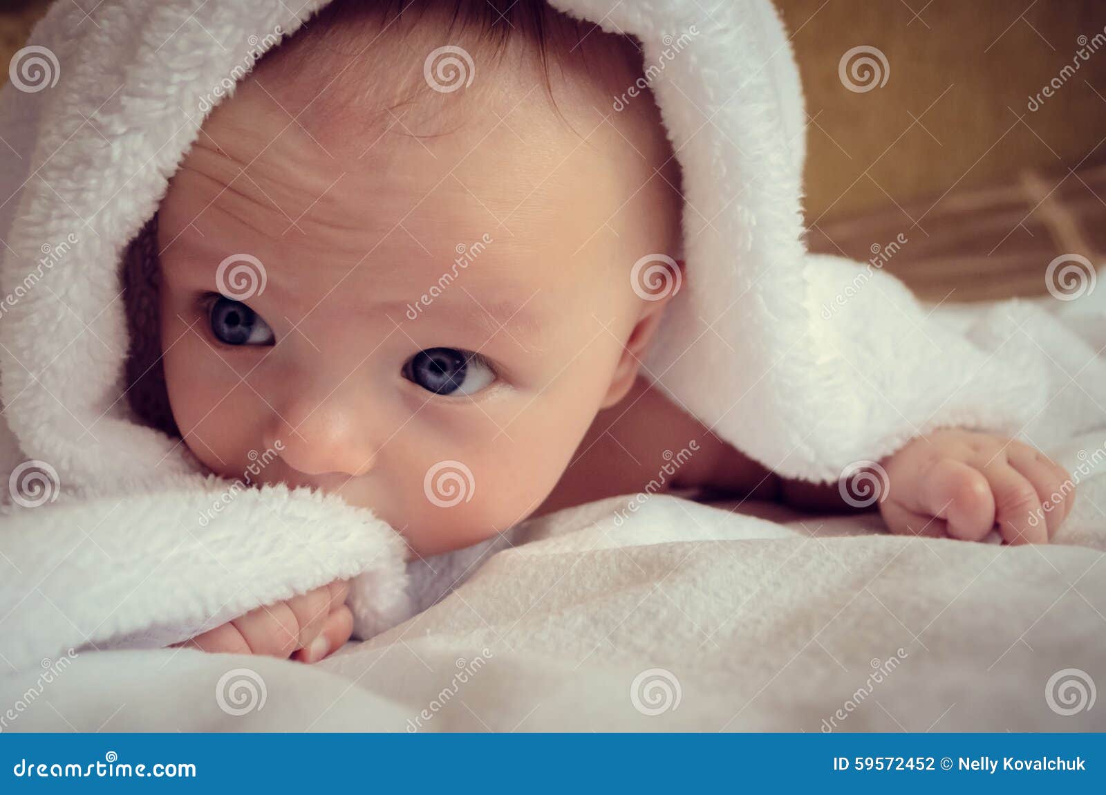 Baby under blanket stock photo. Image of happy, innocent - 59572452