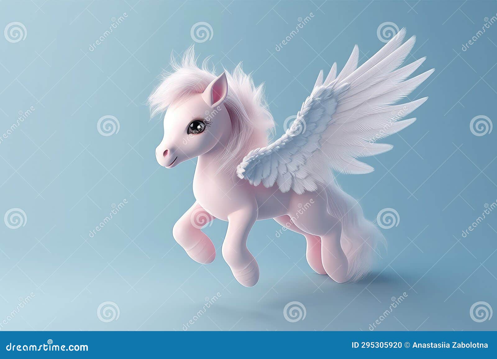 Baby Unicorn with Wings, Crafted with Technology Stock Illustration ...
