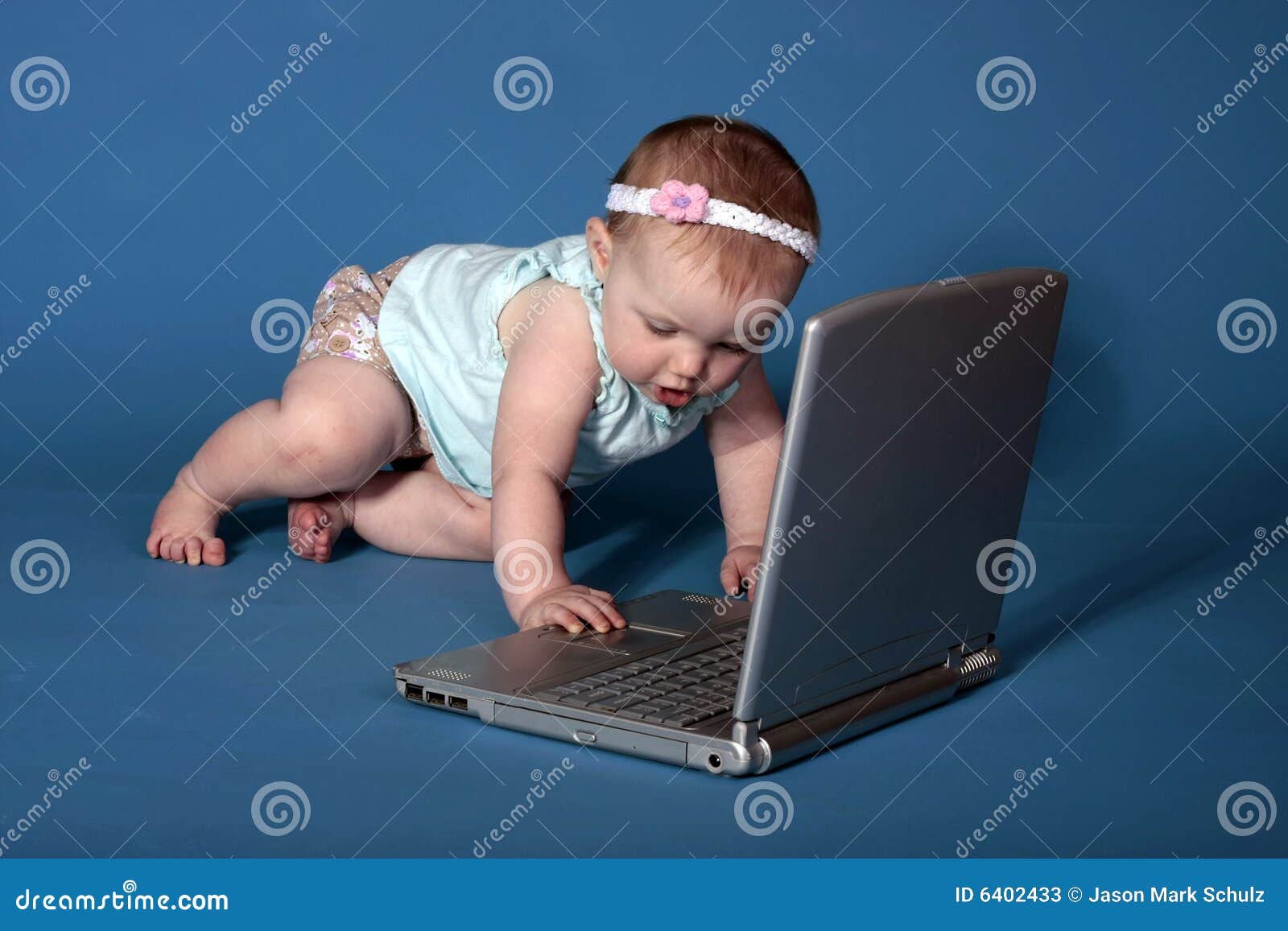 Baby Uses Computer stock image. Image of young, technology - 6402433