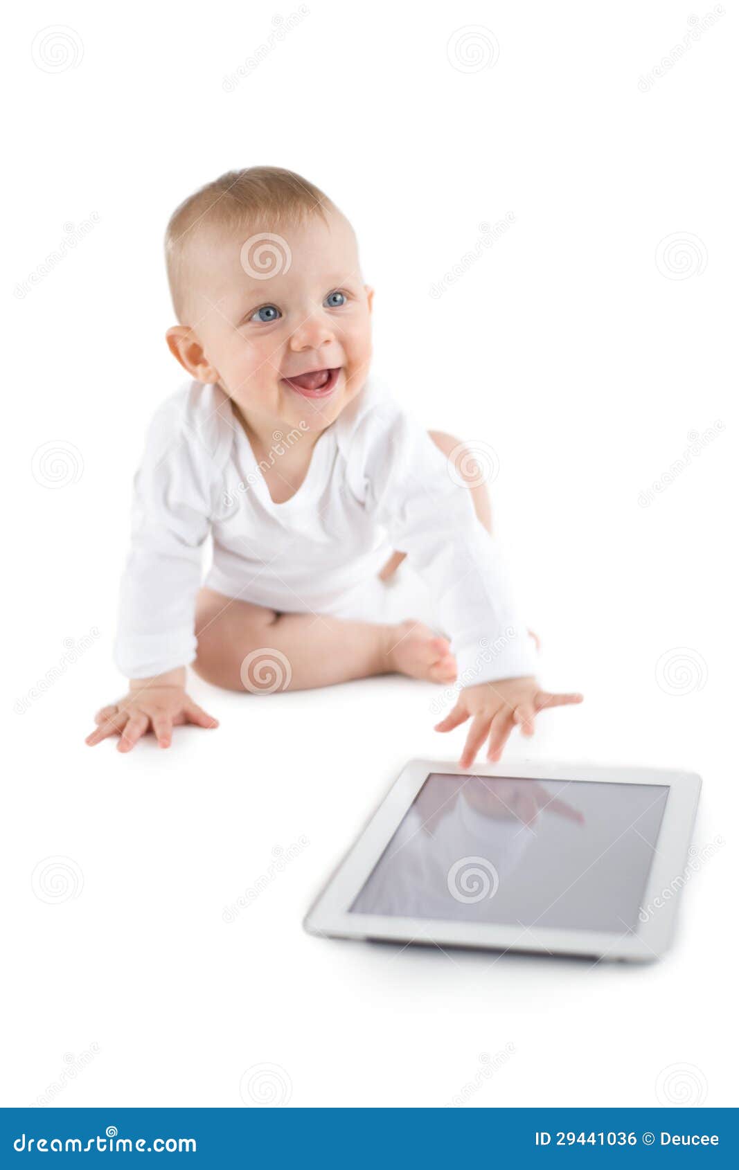 Baby using digital tablet stock photo. Image of childhood - 29441036