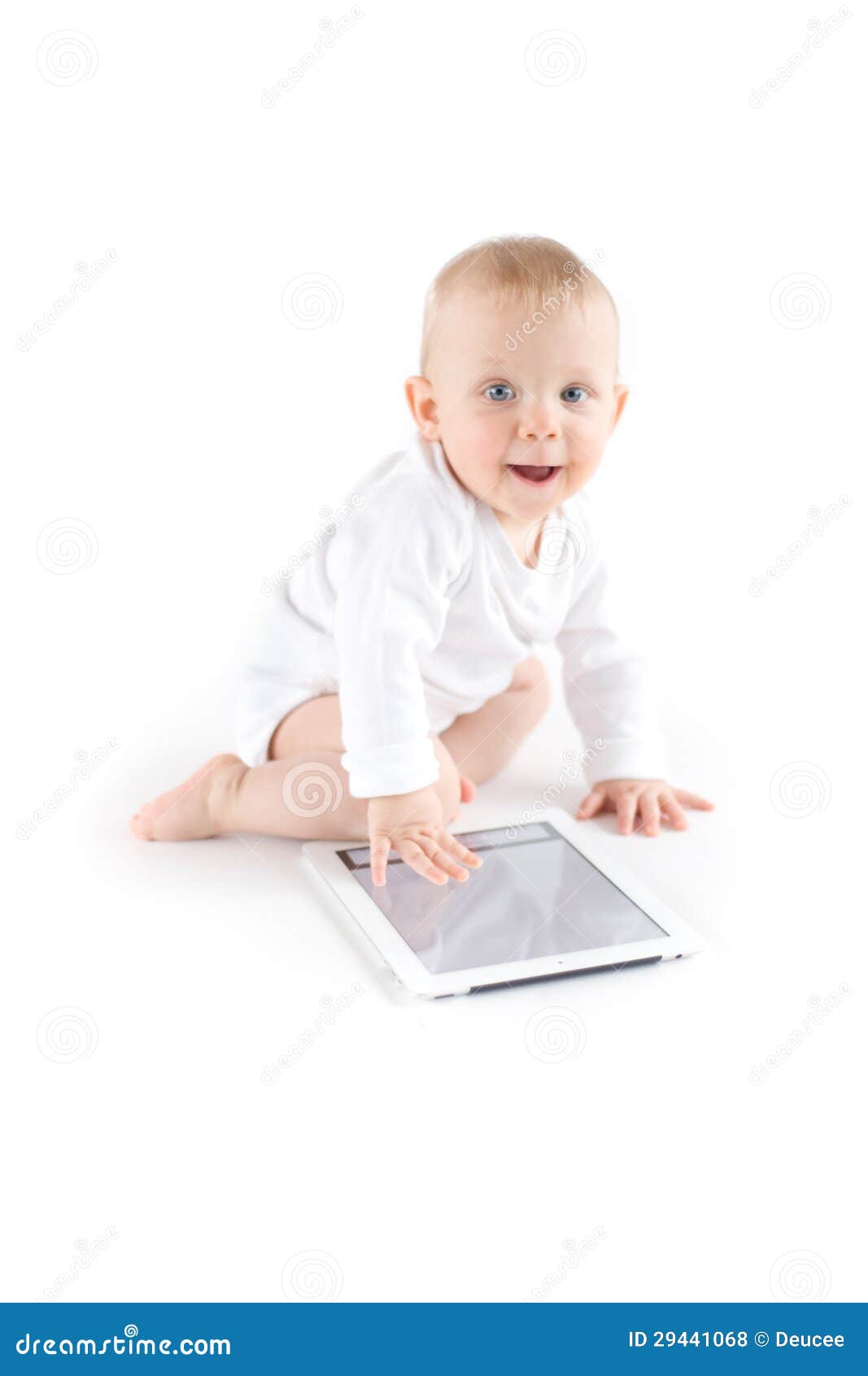 Baby using digital tablet stock photo. Image of expression - 29441068