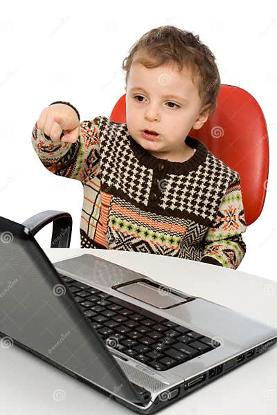 Baby using laptop stock image. Image of laptop, infant - 7364517