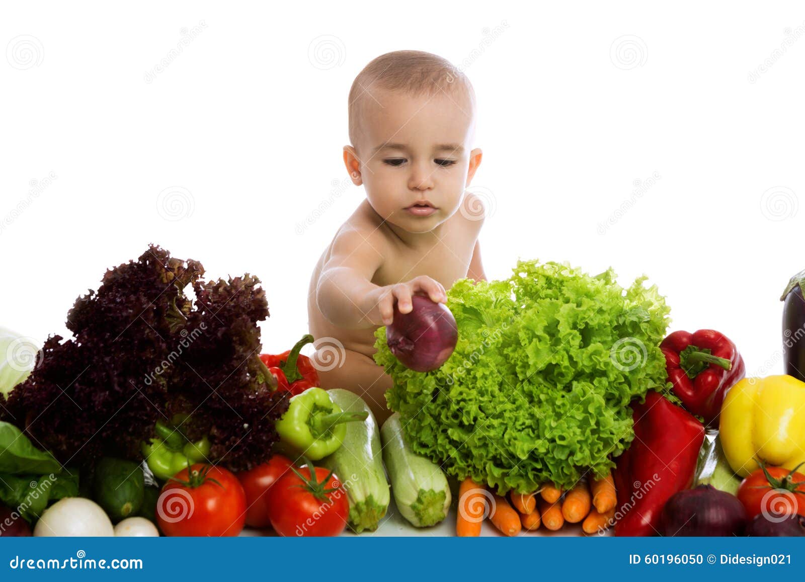 Baby with vegetables stock photo. Image of child, chef - 60196050