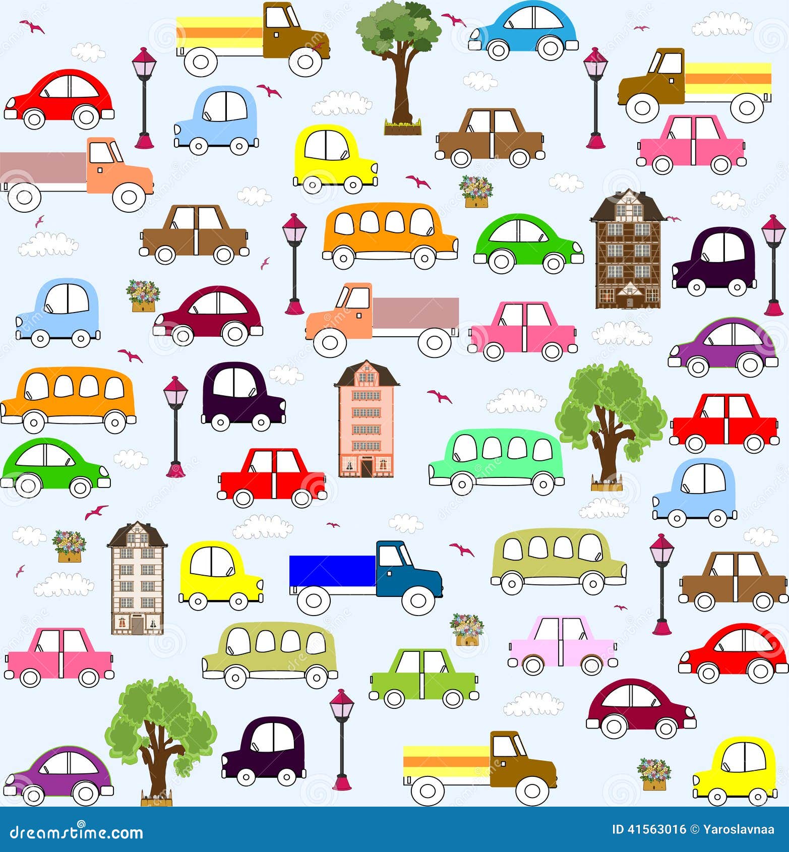 Vehicle Pattern Vector Illustration | CartoonDealer.com #36489192