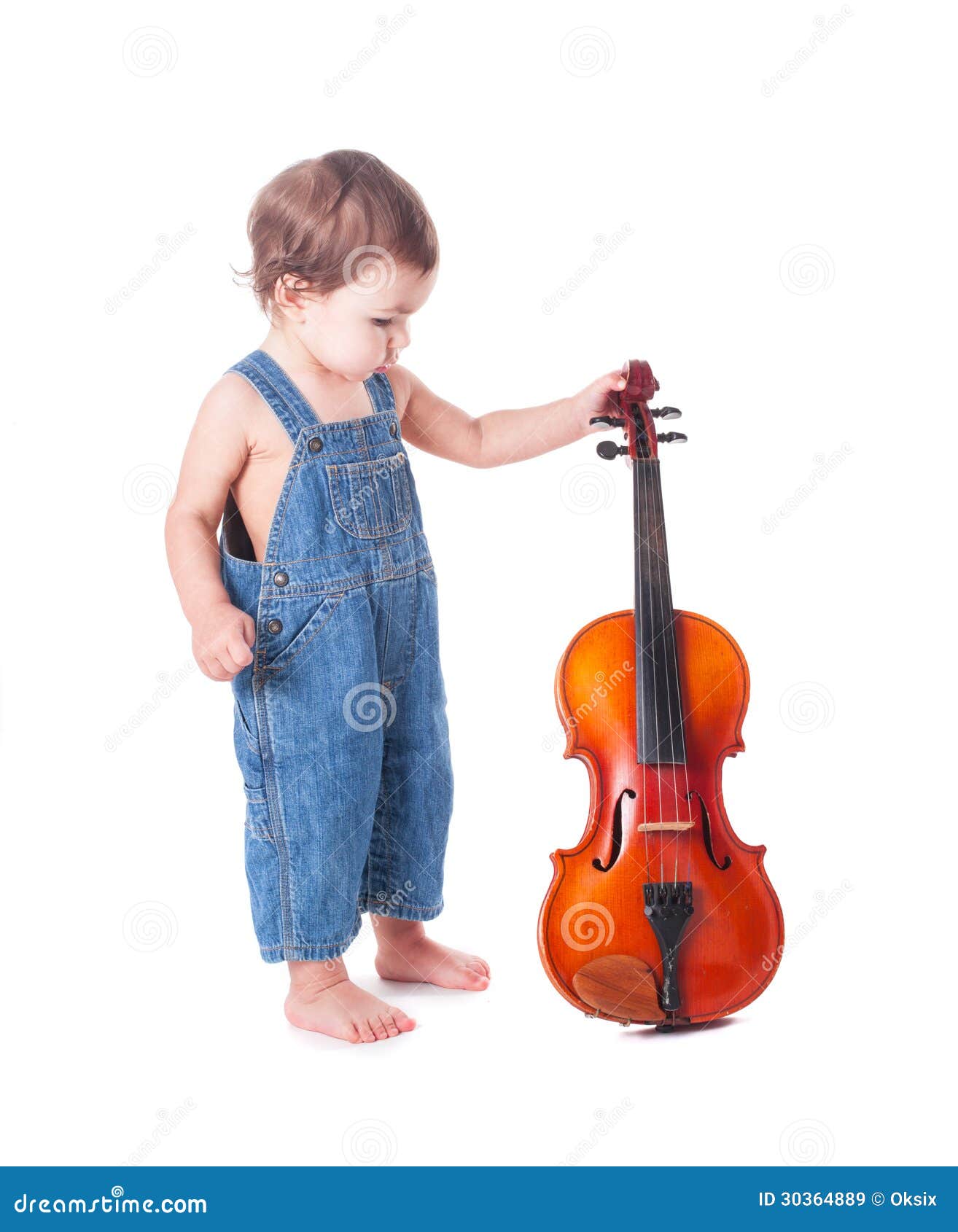 Baby and violin stock image. Image of isolated, family - 30364889