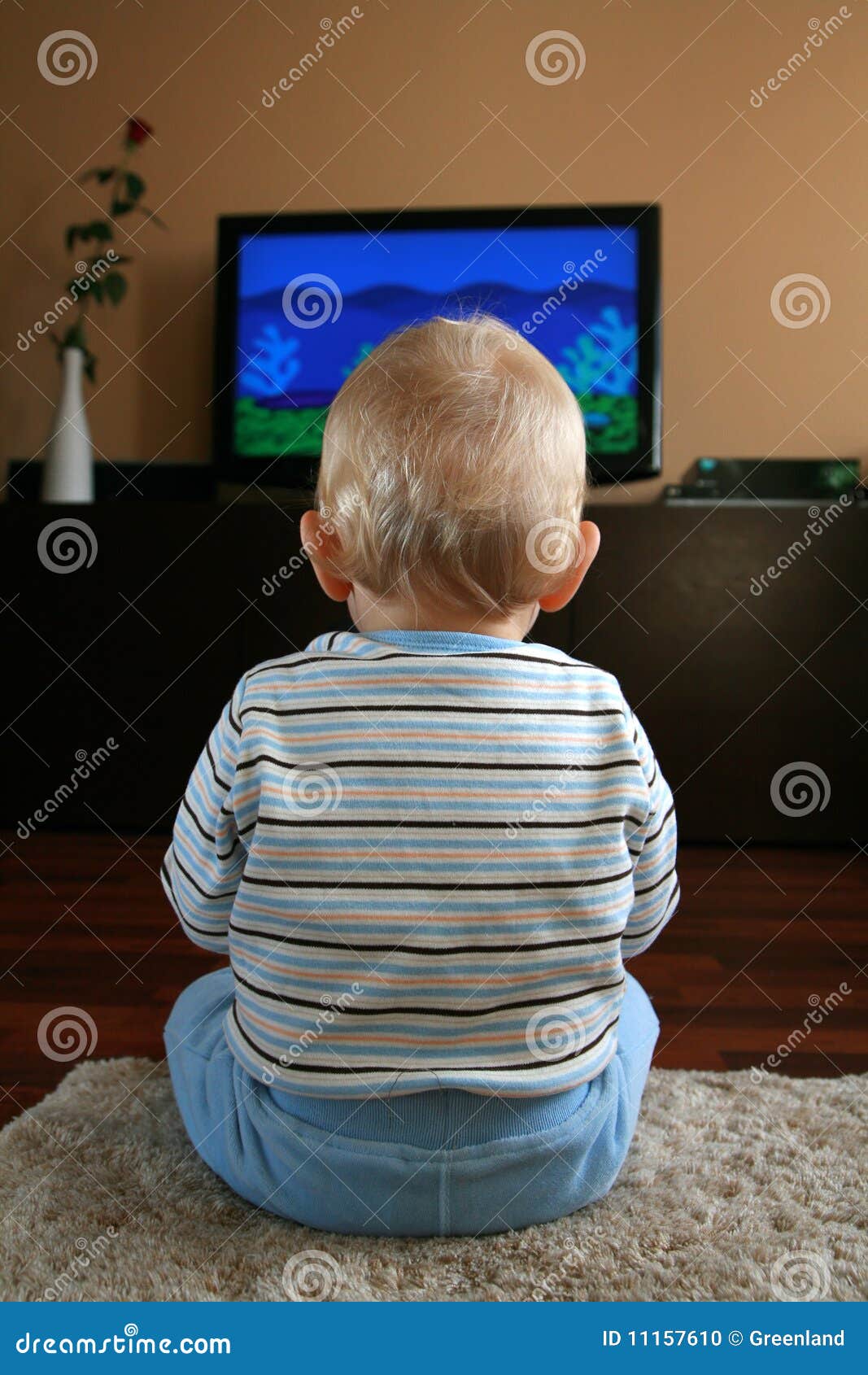 Baby watching TV stock photo. Image of sensitive, inside - 11157610