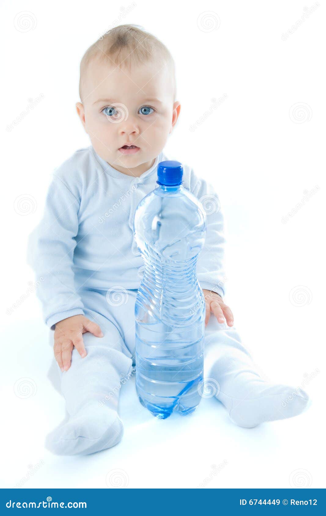Baby and water stock image. Image of bottles, adorable - 6744449