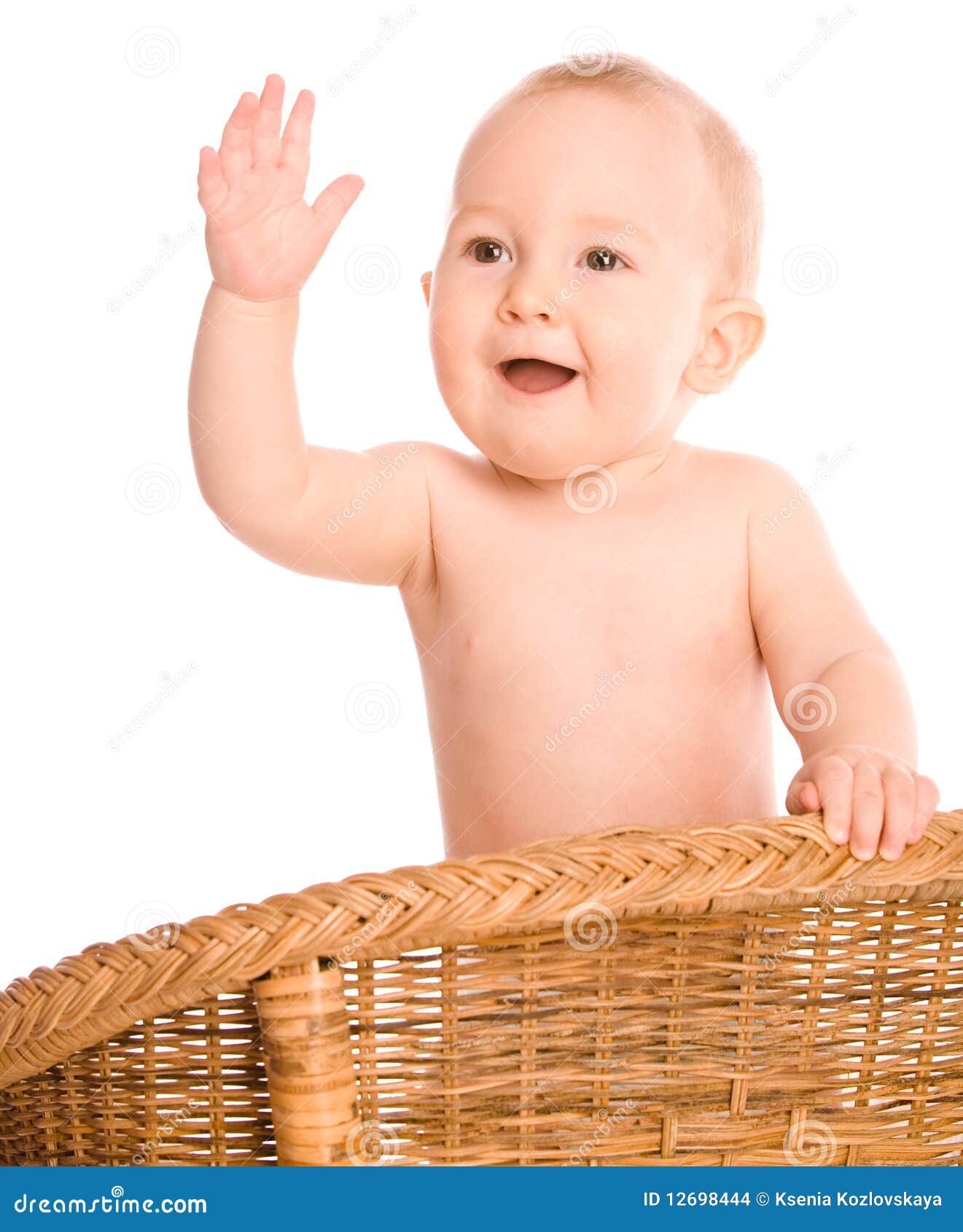 Baby waving right hand stock photo. Image of face, small - 12698444
