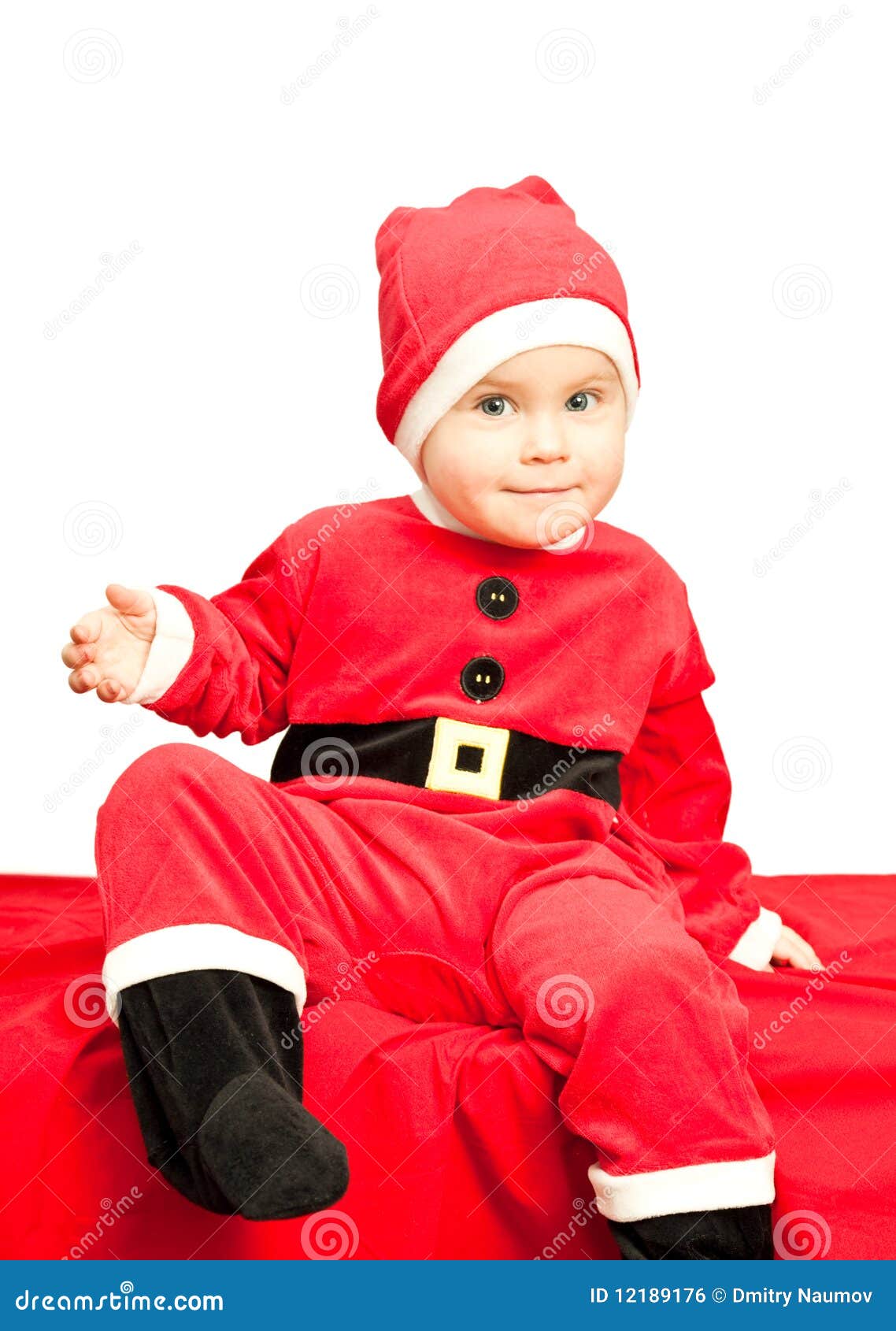 Baby wearing Santa suit stock photo. Image of holiday - 12189176