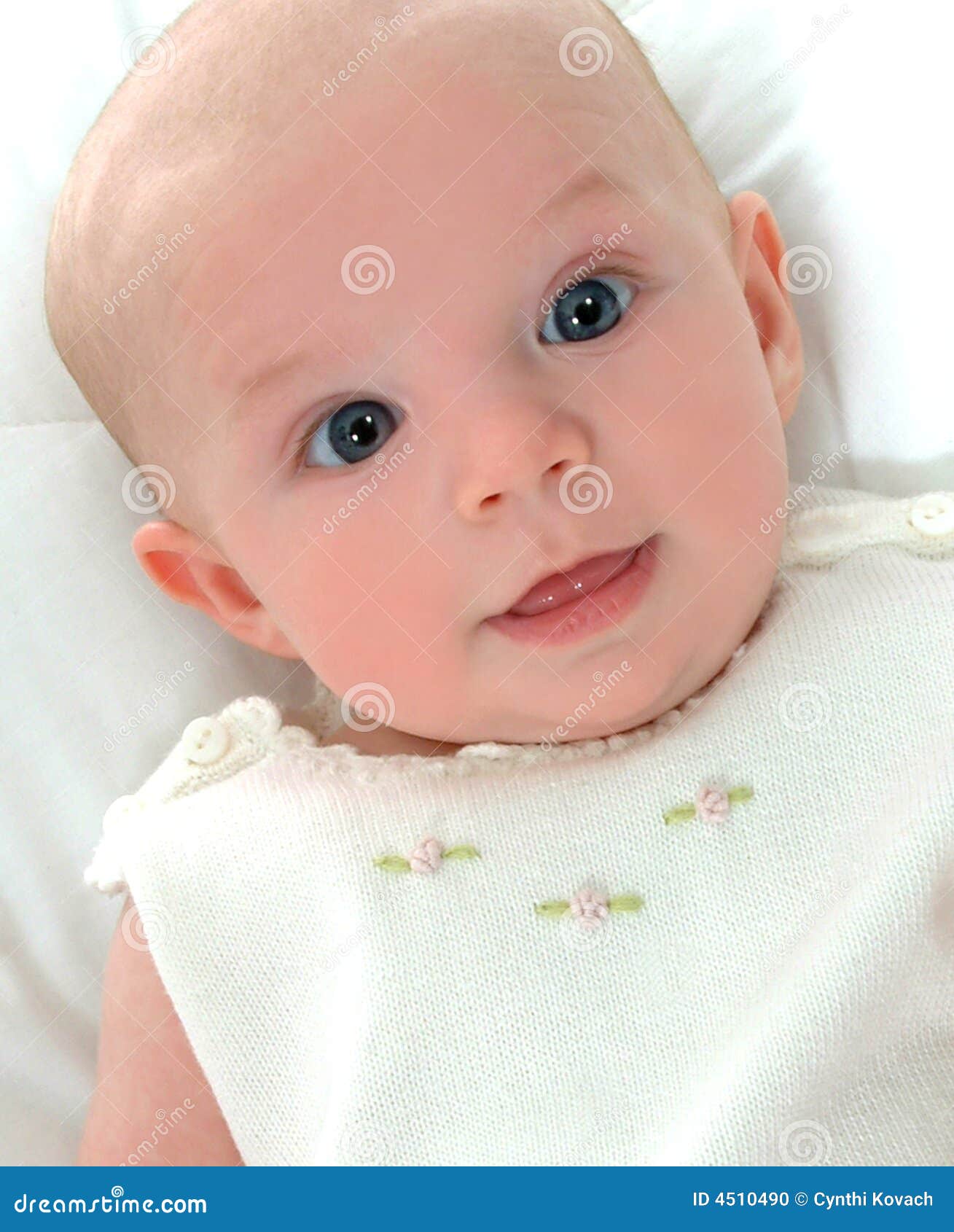 Baby in White stock photo. Image of sweet, trim, embroidery - 4510490