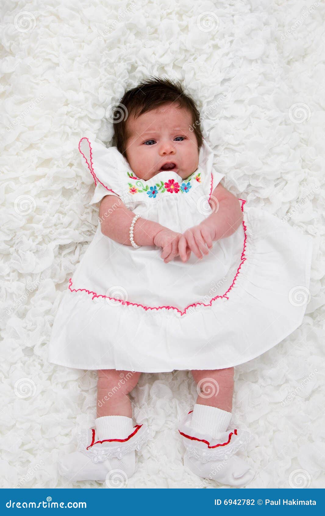 Baby on white stock photo. Image of infant, girl, laying - 6942782