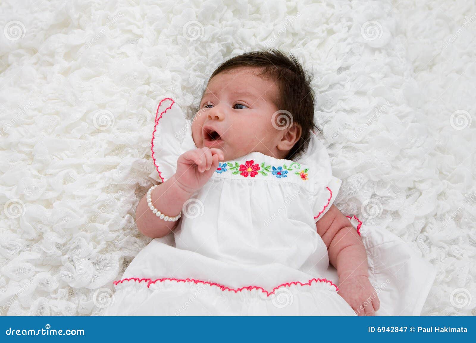 Baby on white stock image. Image of infant, white, young - 6942847