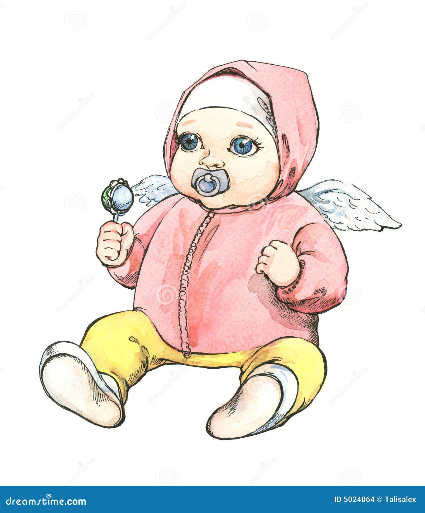 Baby with wings stock illustration. Illustration of hood - 5024064