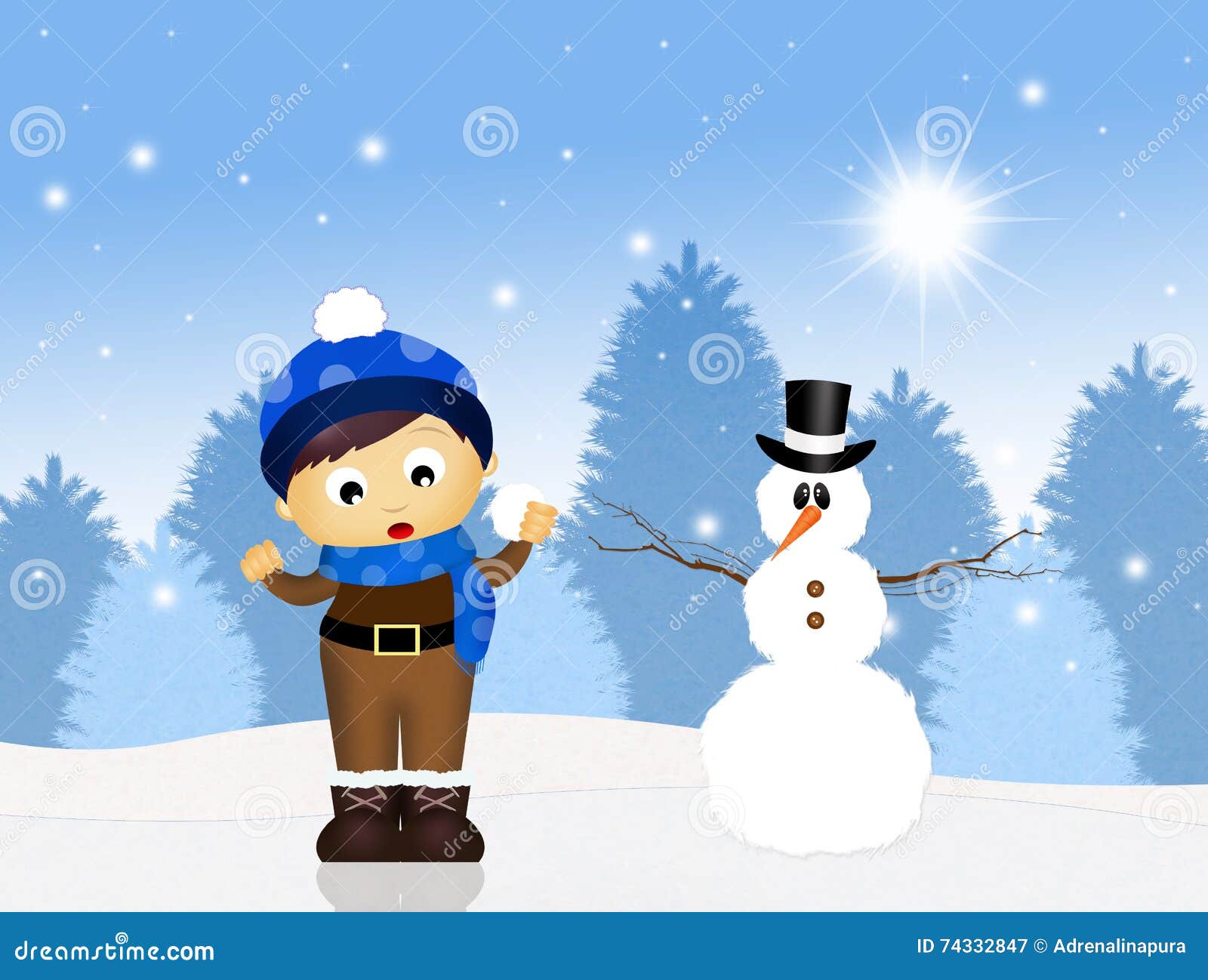 Baby in winter stock illustration. Illustration of scarf - 74332847