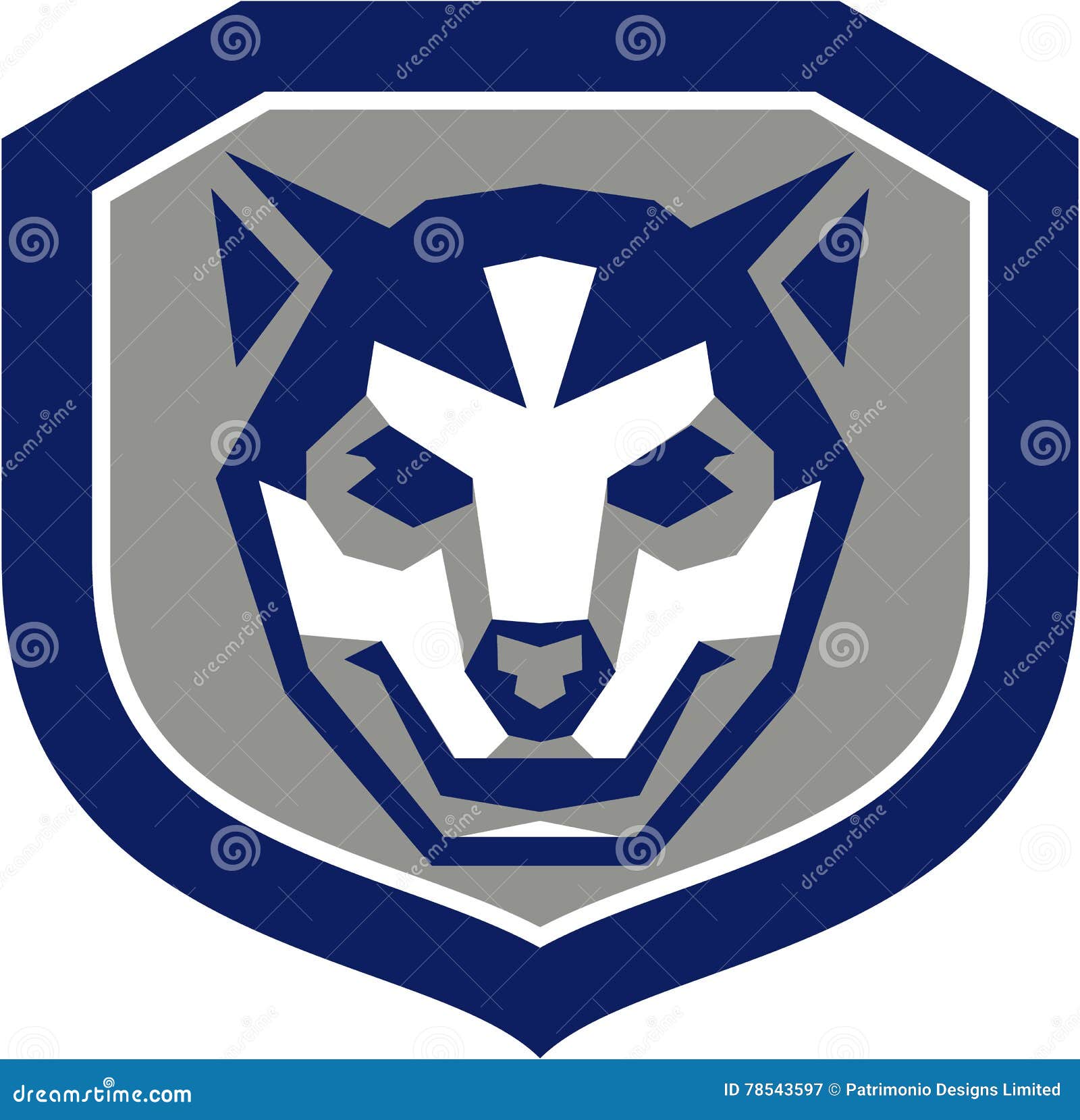 Baby Wolf Cub Head Smiling Crest Retro Stock Vector - Illustration of ...