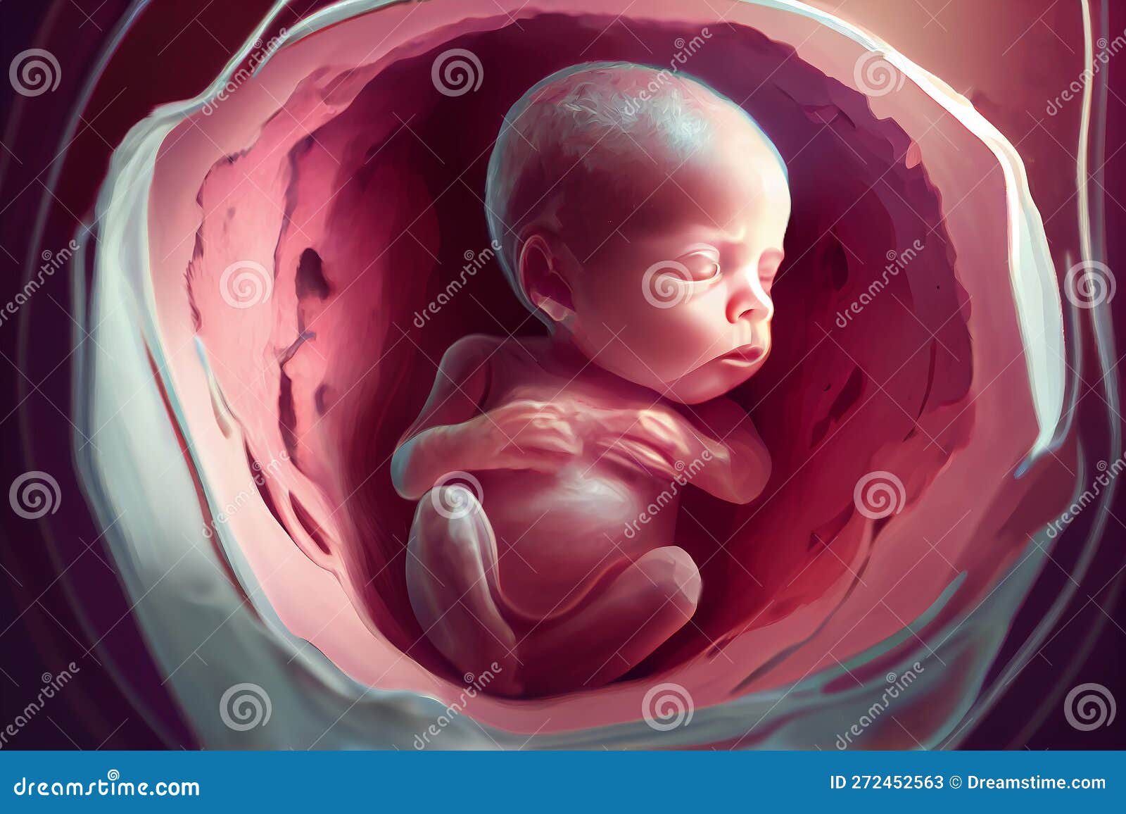 The Baby in the Womb. Development Stock Illustration - Illustration of ...