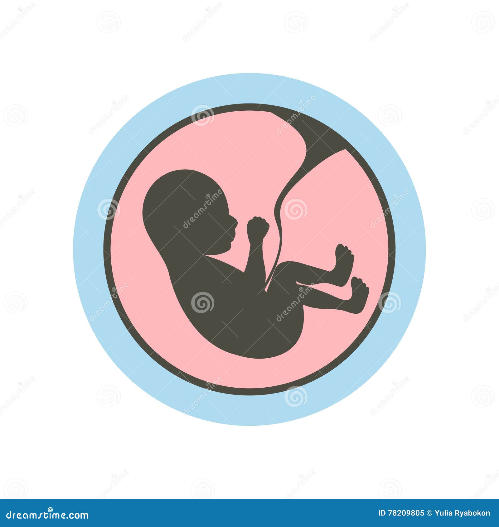 Baby in womb icon stock vector. Illustration of life - 78209805