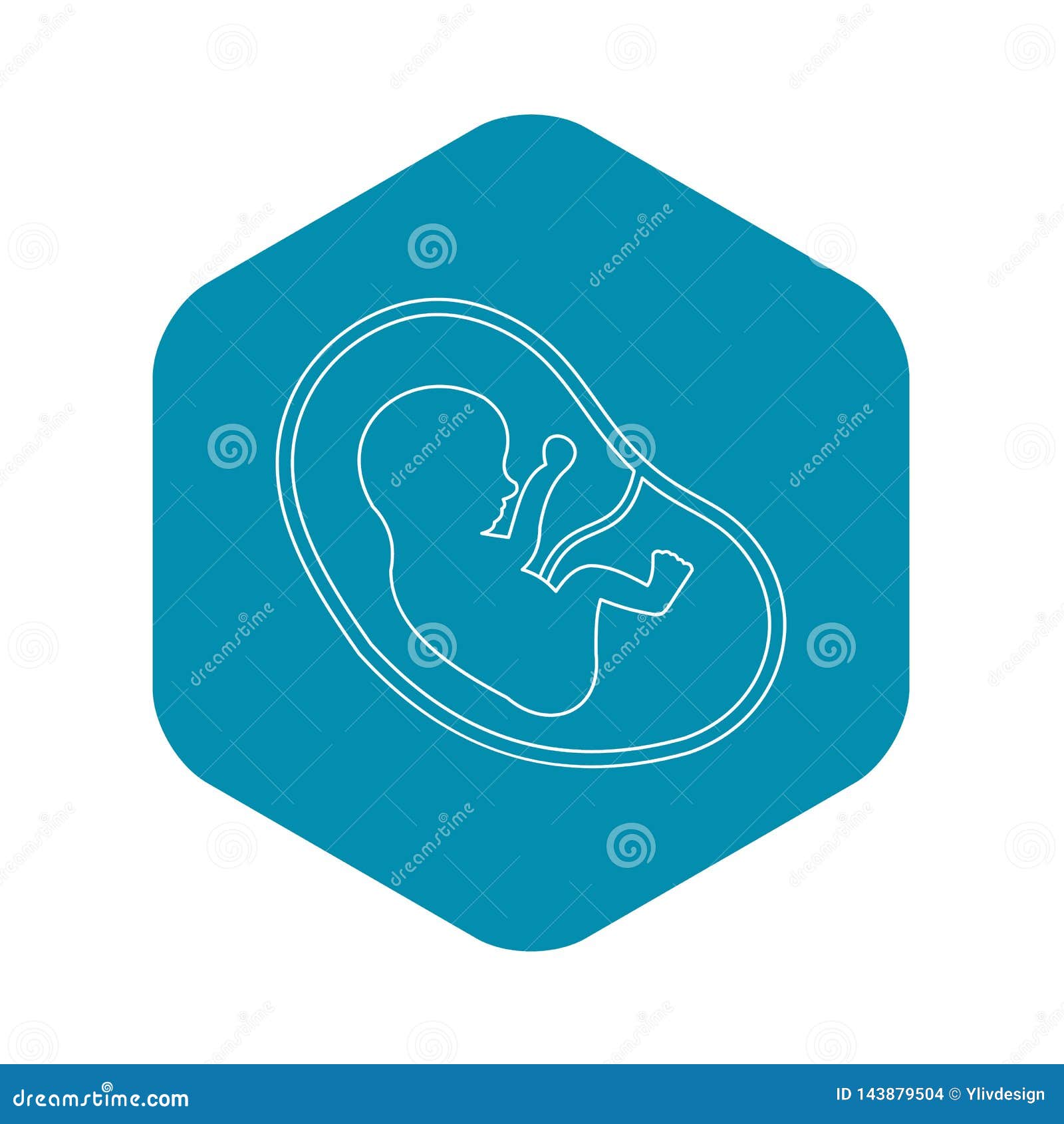 Baby in Womb Icon, Outline Style Stock Vector - Illustration of infant ...