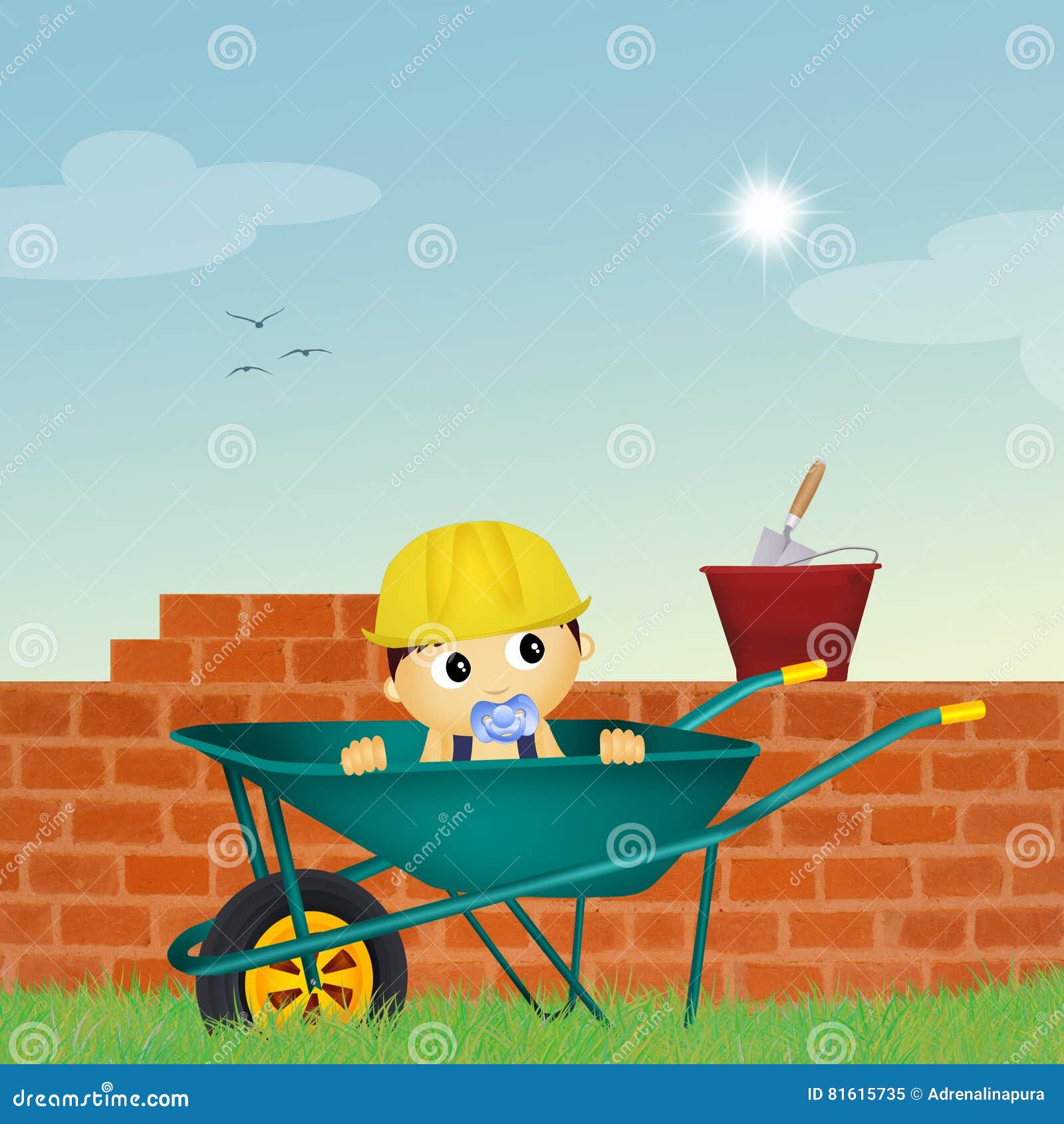 Baby worker stock illustration. Illustration of work - 81615735
