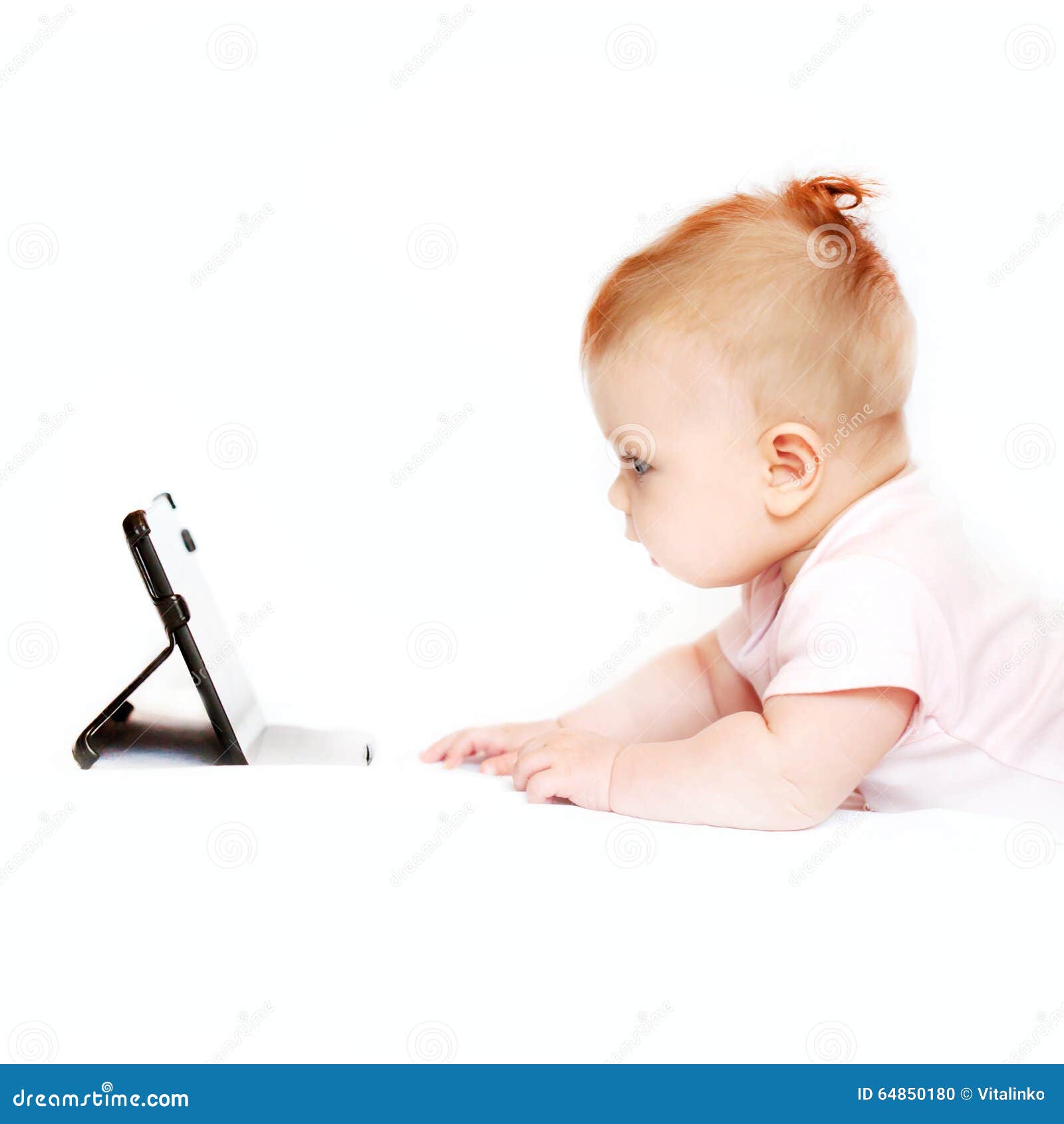 Baby by Working or Playing with Tablet Stock Photo - Image of ...
