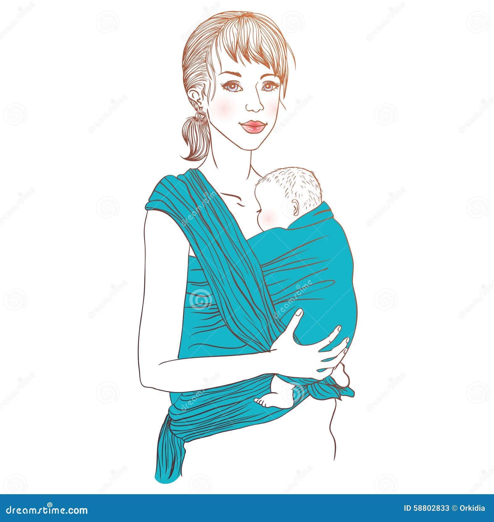 Baby wrap carrier stock vector. Illustration of parenting - 58802833