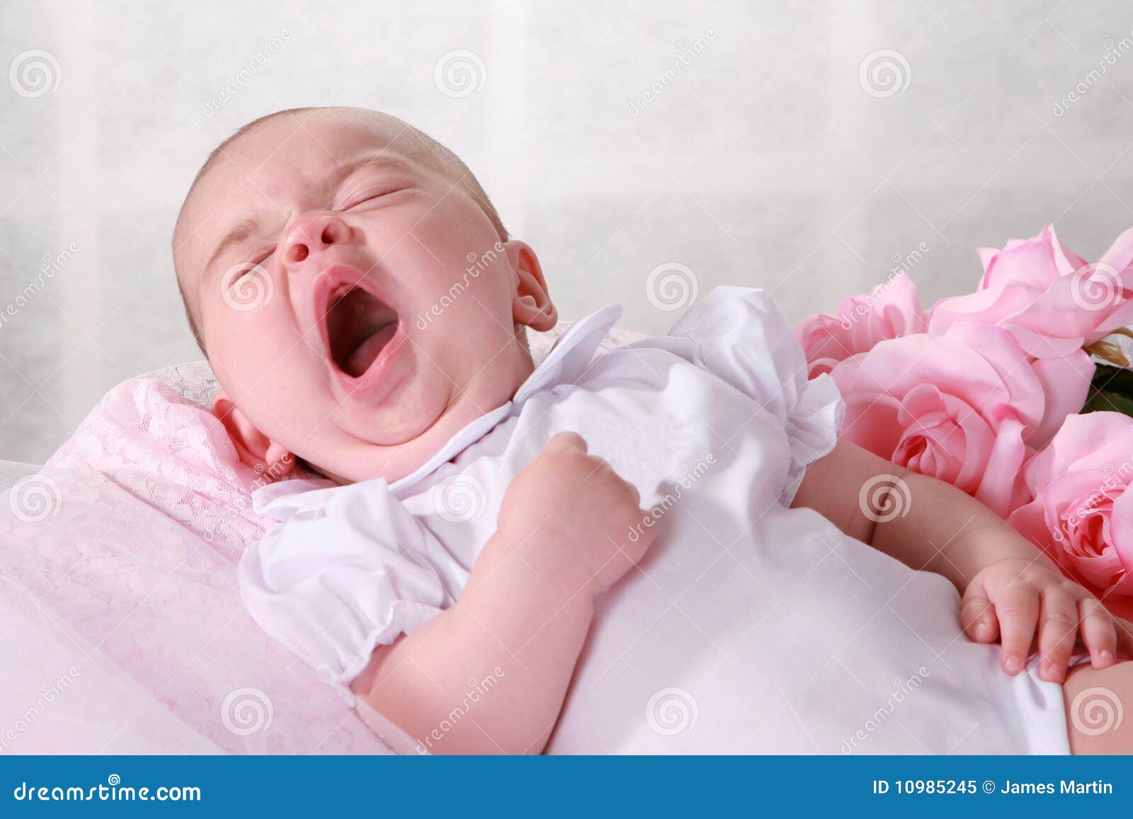 Baby yawning stock image. Image of newborn, white, little - 10985245