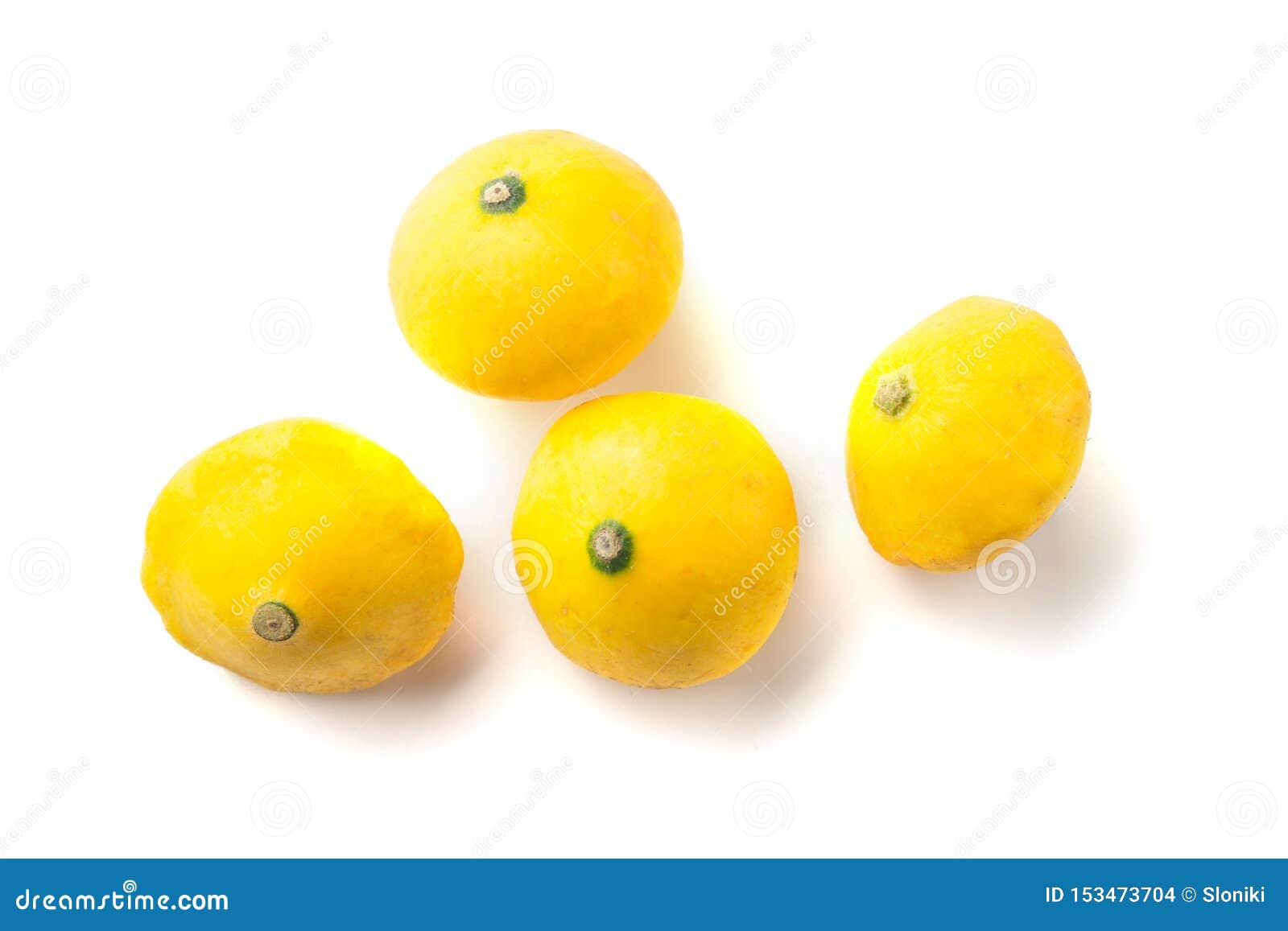 Baby Yellow Squash Group Isolated on White Stock Photo - Image of ...