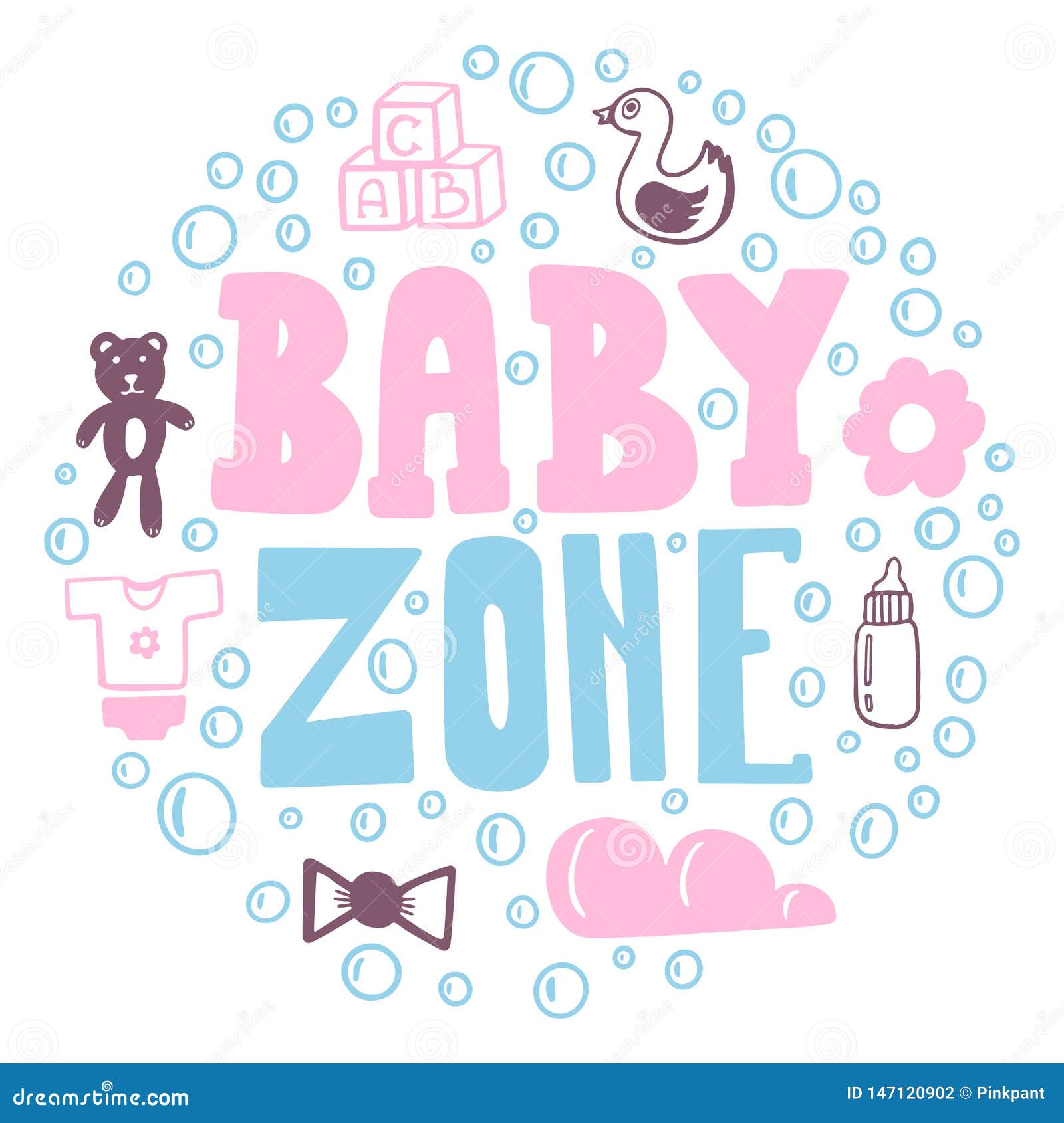 Baby Zone Doodle Drawings are a Set of Objects for Baby Stock Vector ...