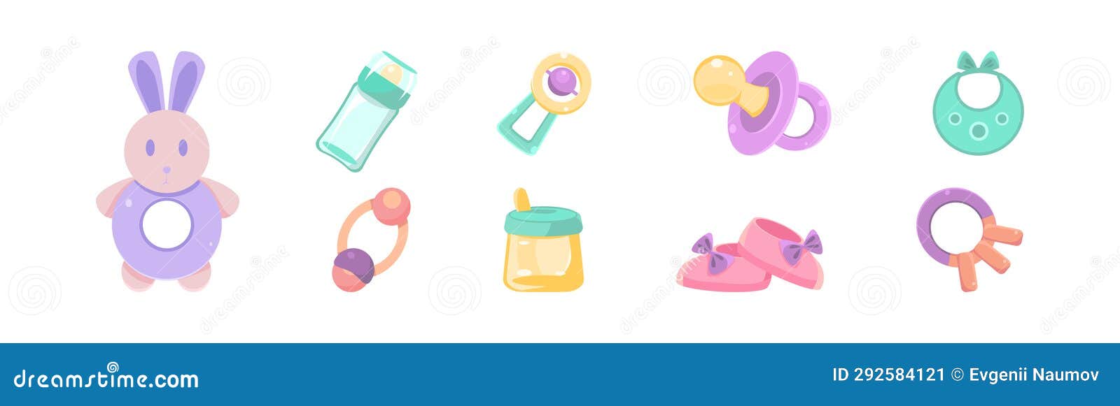 Babyhood Object And Different Items For Playing Vector Set ...
