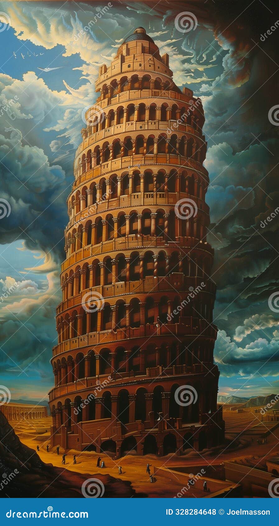 The Babylon Tower Of Babel Artistic Depiction From The Bible Royalty ...
