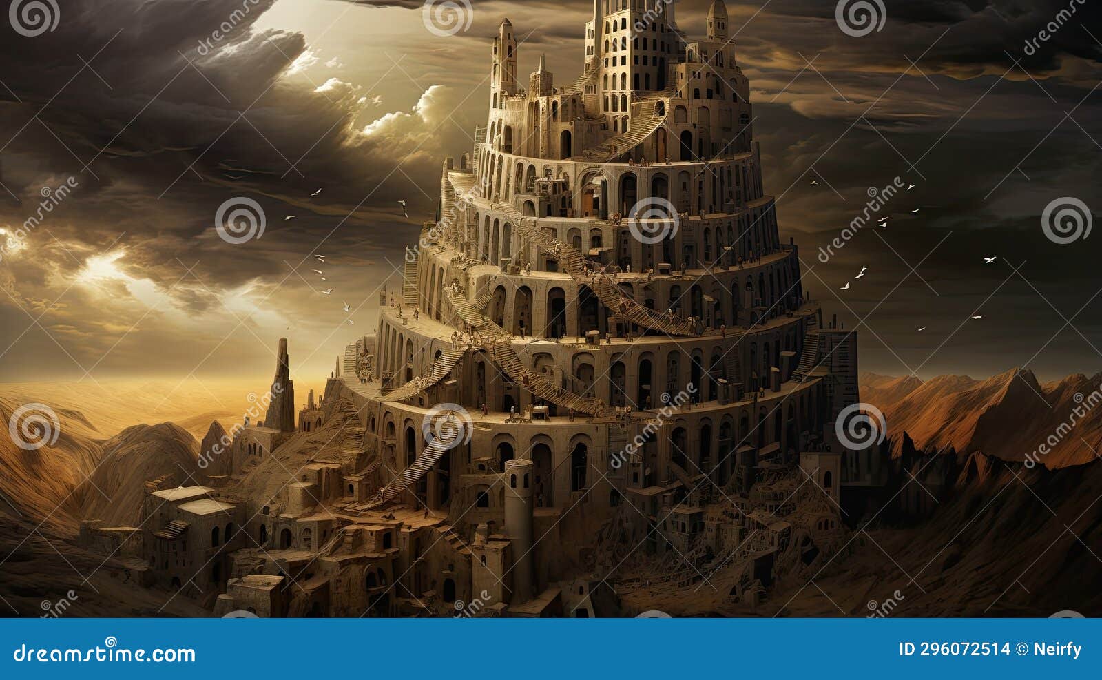 Babylon tower stock photo. Image of castle, ancient - 296072514